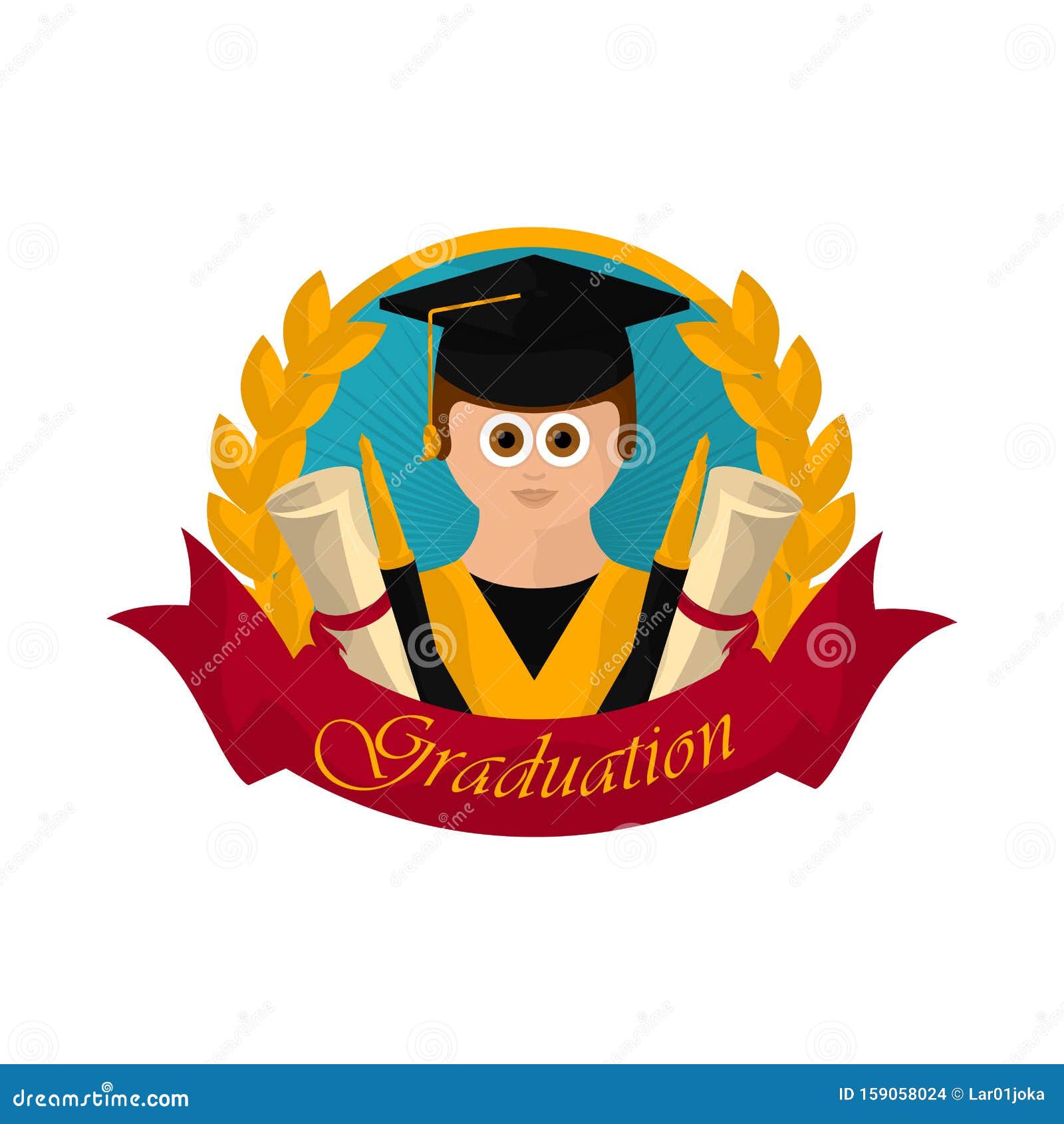 Graduation Objects Illustration Stock Vector - Illustration of design ...