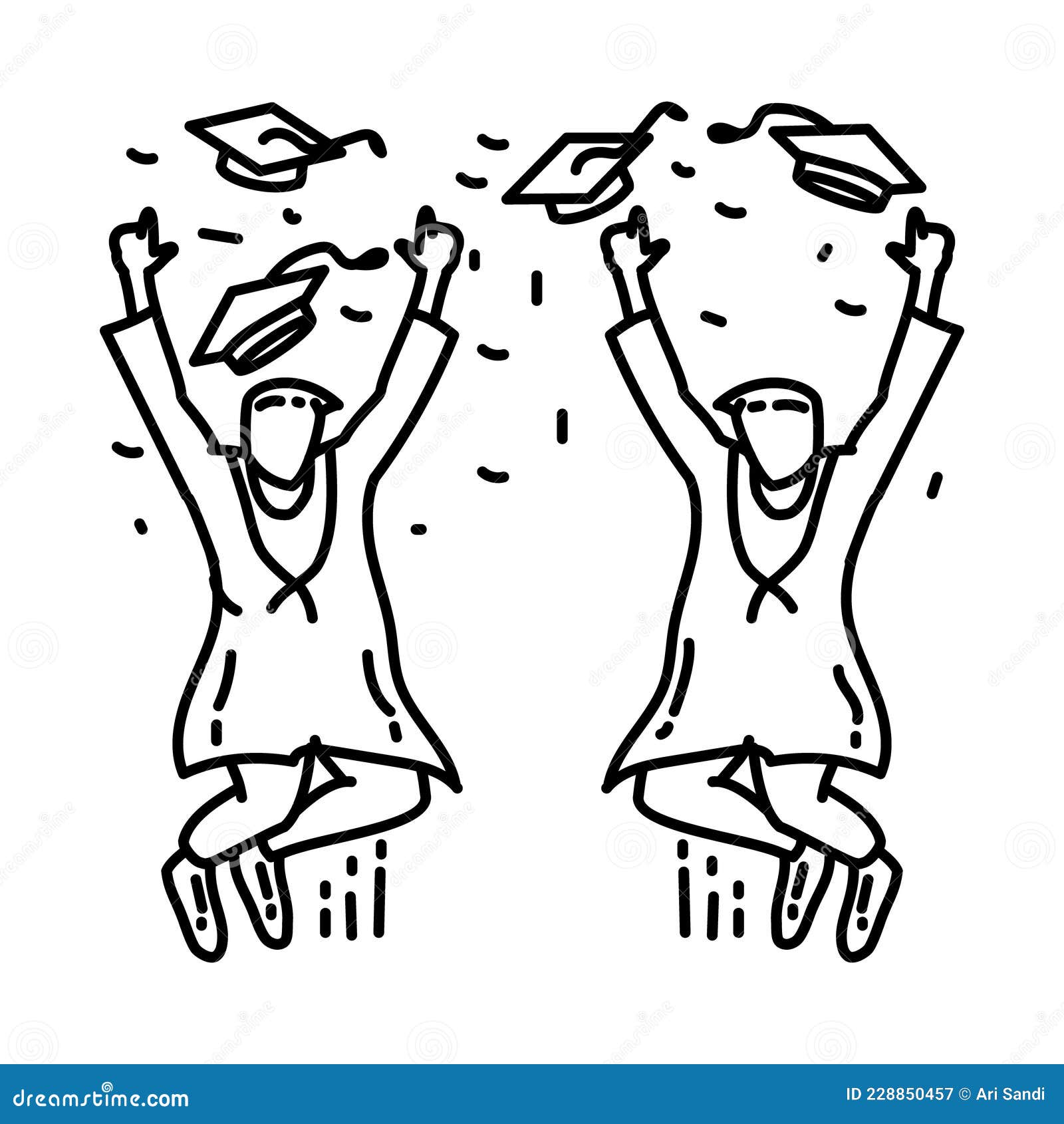 Graduation Party Icon. Doodle Hand Drawn or Outline Icon Style Stock ...