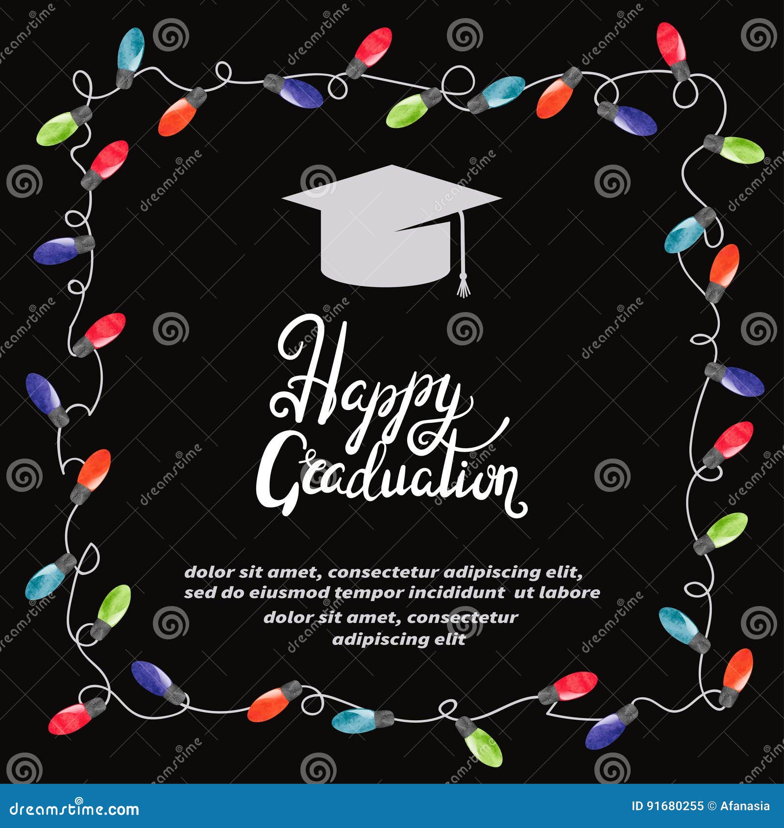 Graduation Party Invitation Card. Stock Vector - Illustration of frame ...