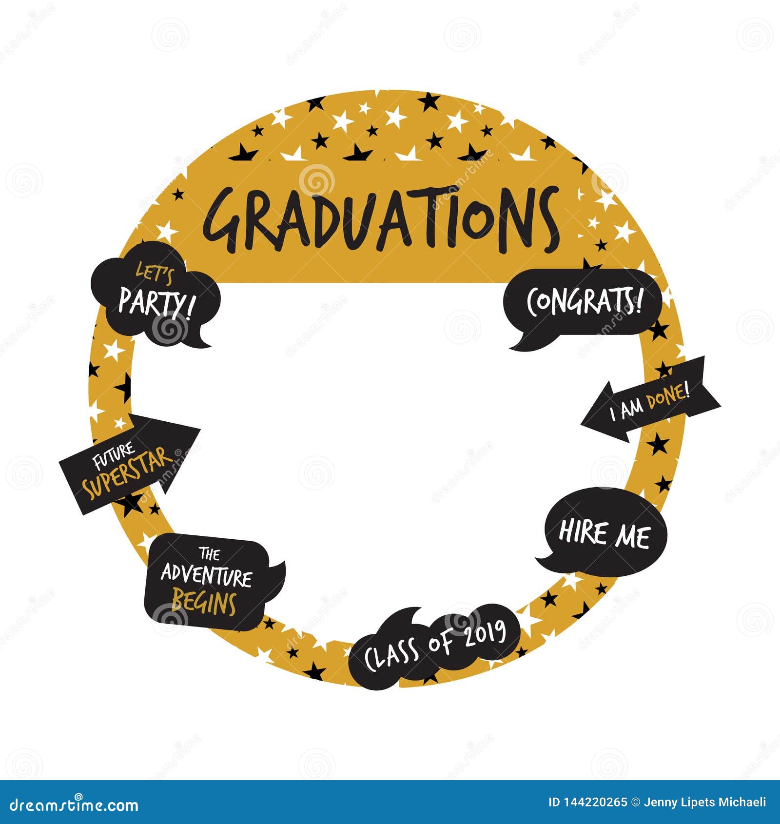 Golden Party Photo Booth and Graduation Elements -vector Stock Vector ...