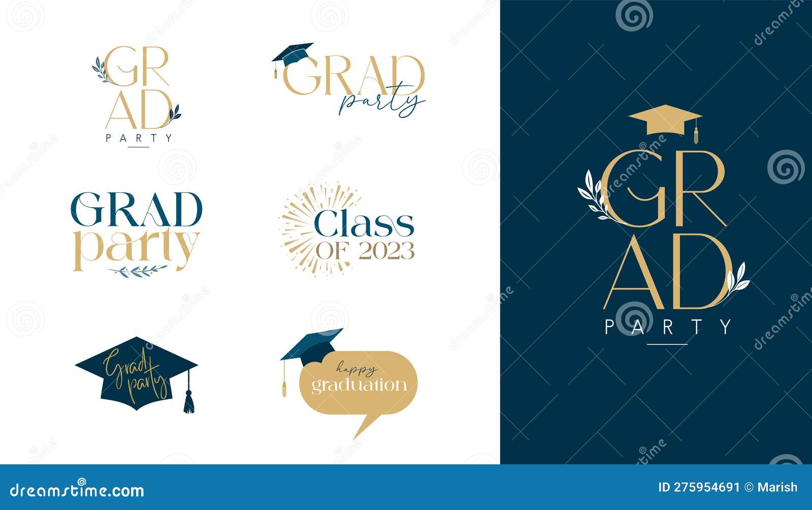 Graduation Party Typography Collection, Monogram, Logo Design Templates ...