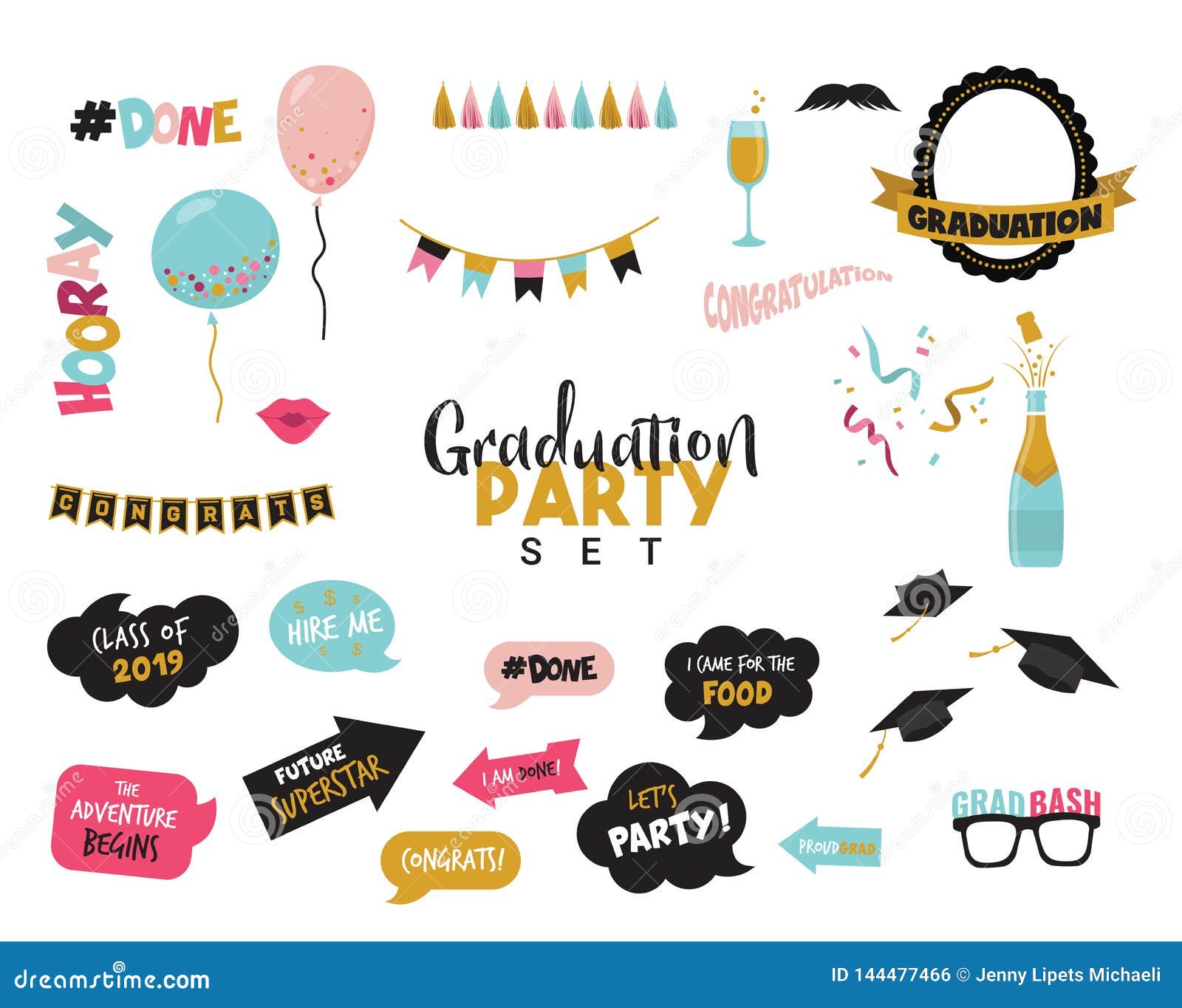 Graduation Photo Booth Elemnts and Party Props,vector Stock Vector ...