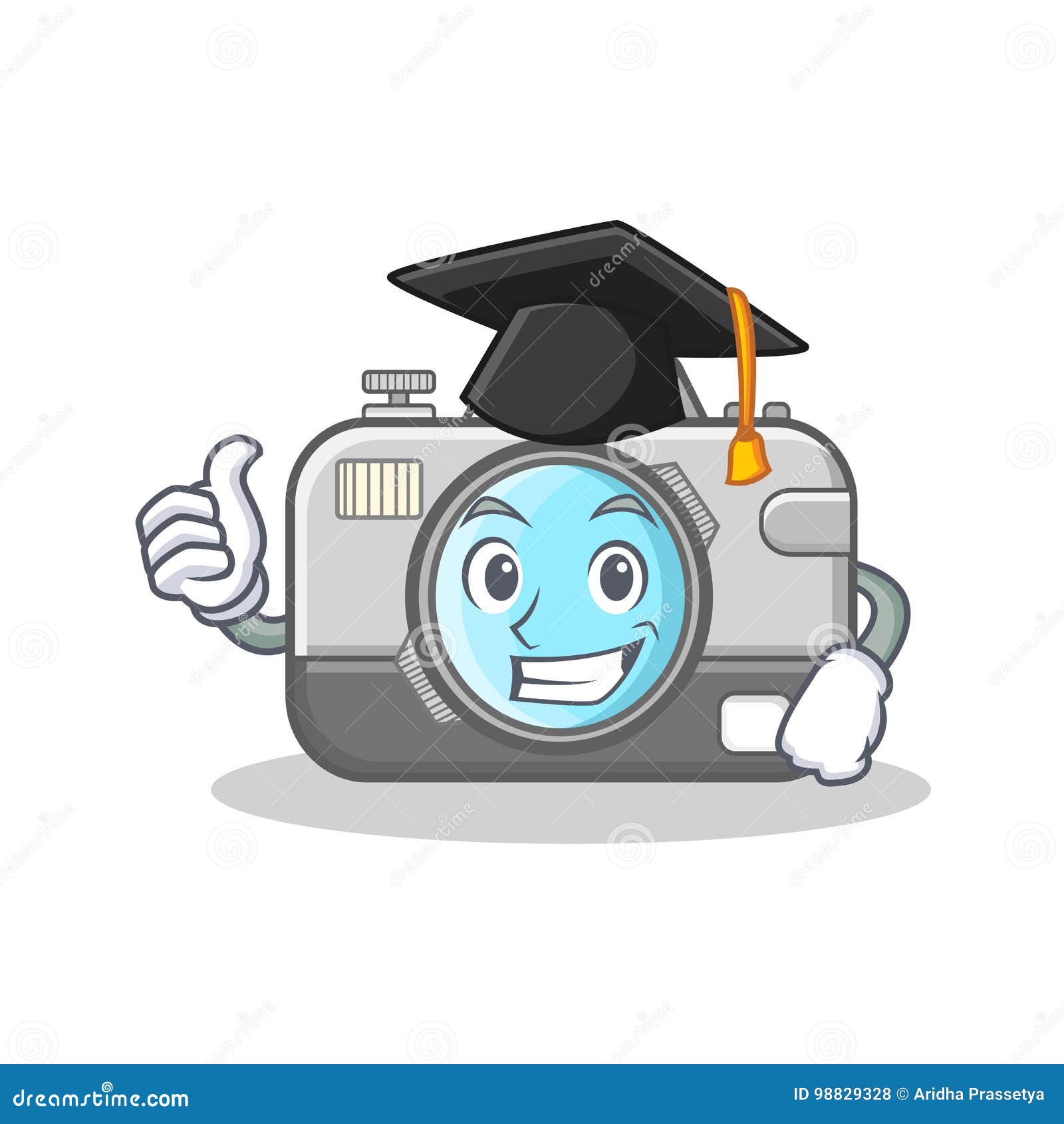 Graduation Photo Camera Character Cartoon Stock Vector - Illustration ...