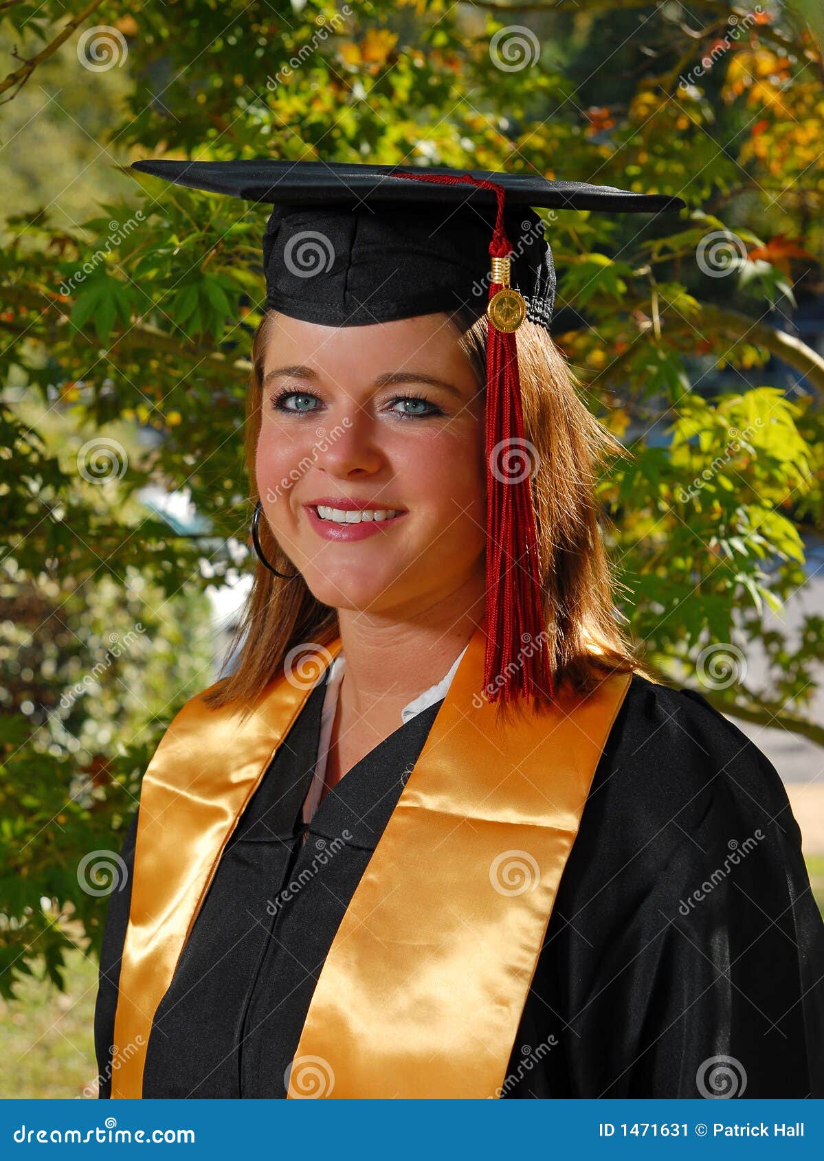 Graduation Portrait of Young Student Stock Image - Image of female ...