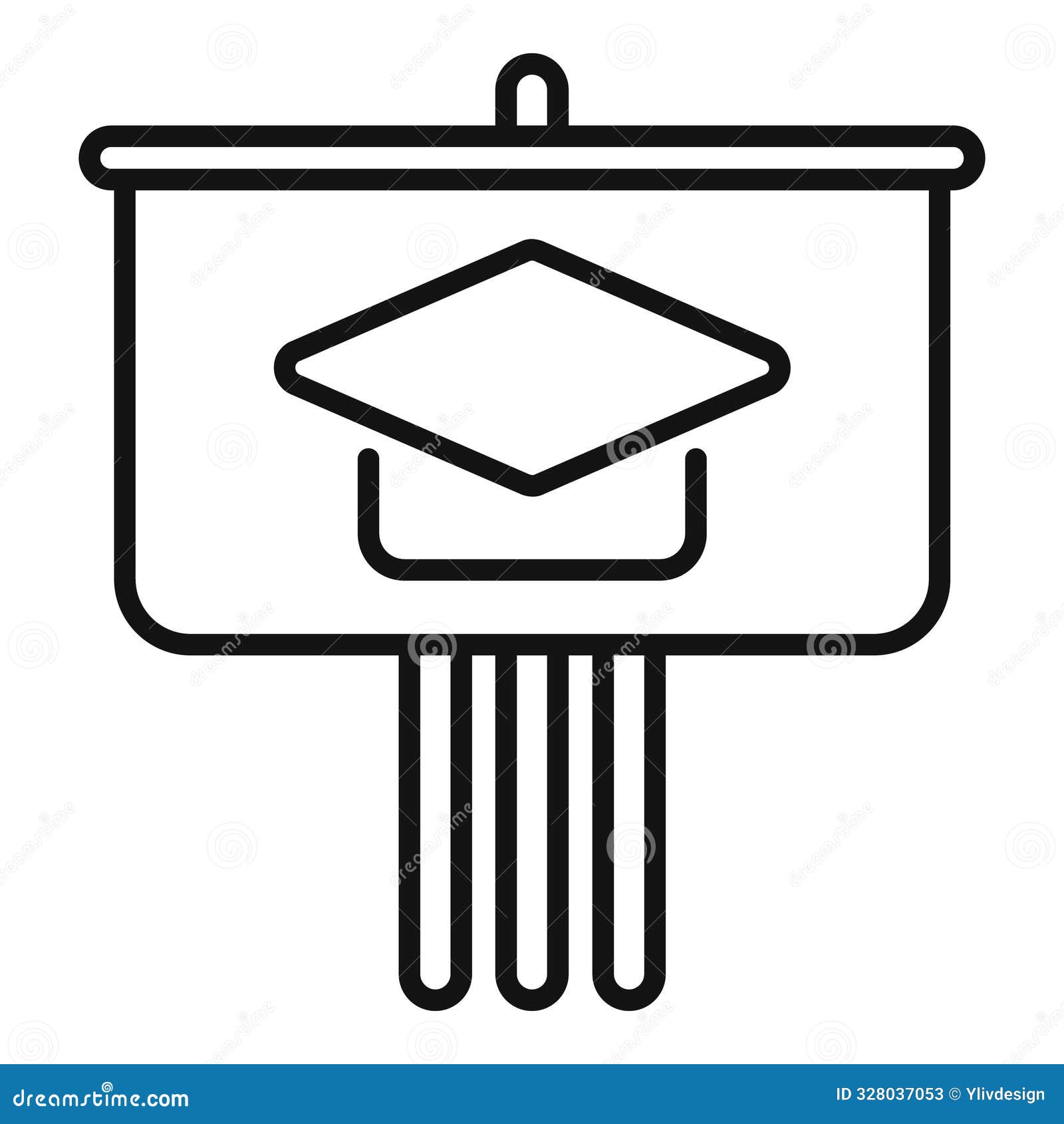 Graduation Presentation Showing Graduation Cap Icon on Whiteboard Stock ...