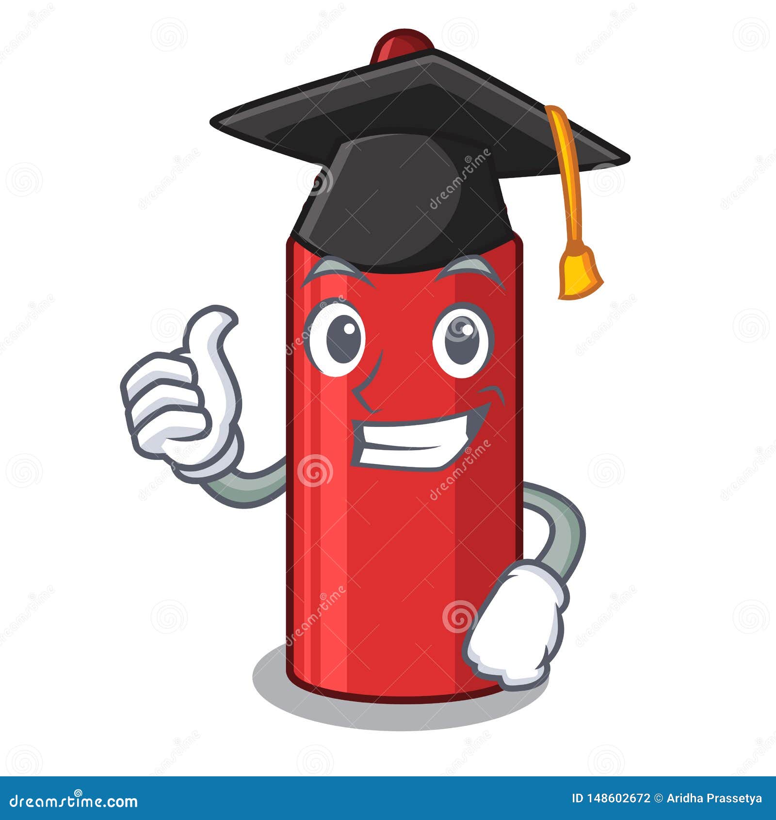 Graduation Red Crayon in the Character Shape Stock Vector ...