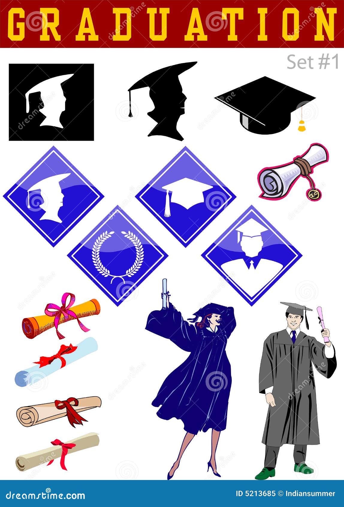 Graduation Related Illustrations Stock Vector - Illustration of award ...