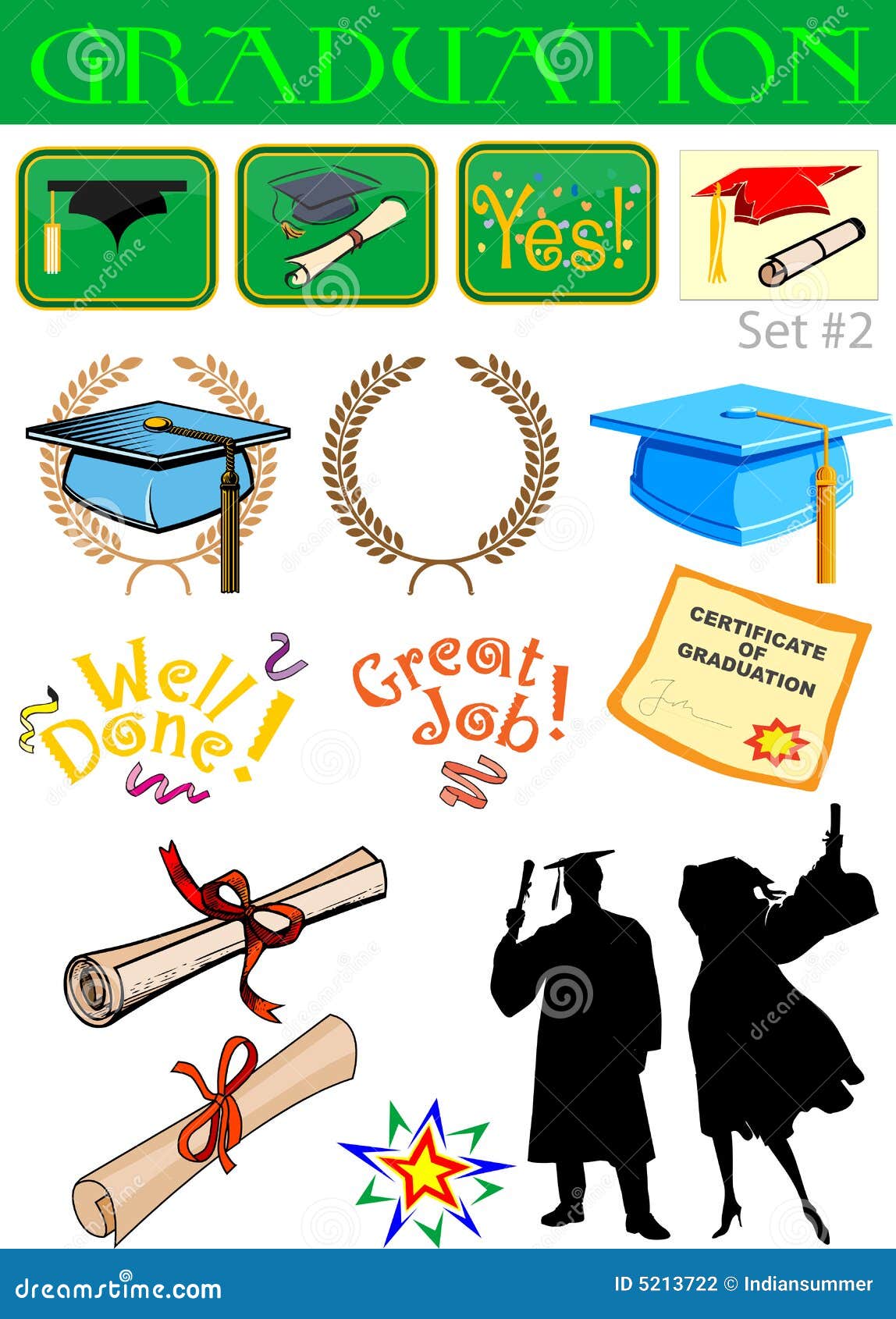 Graduation Related Illustrations Stock Vector - Illustration of award ...