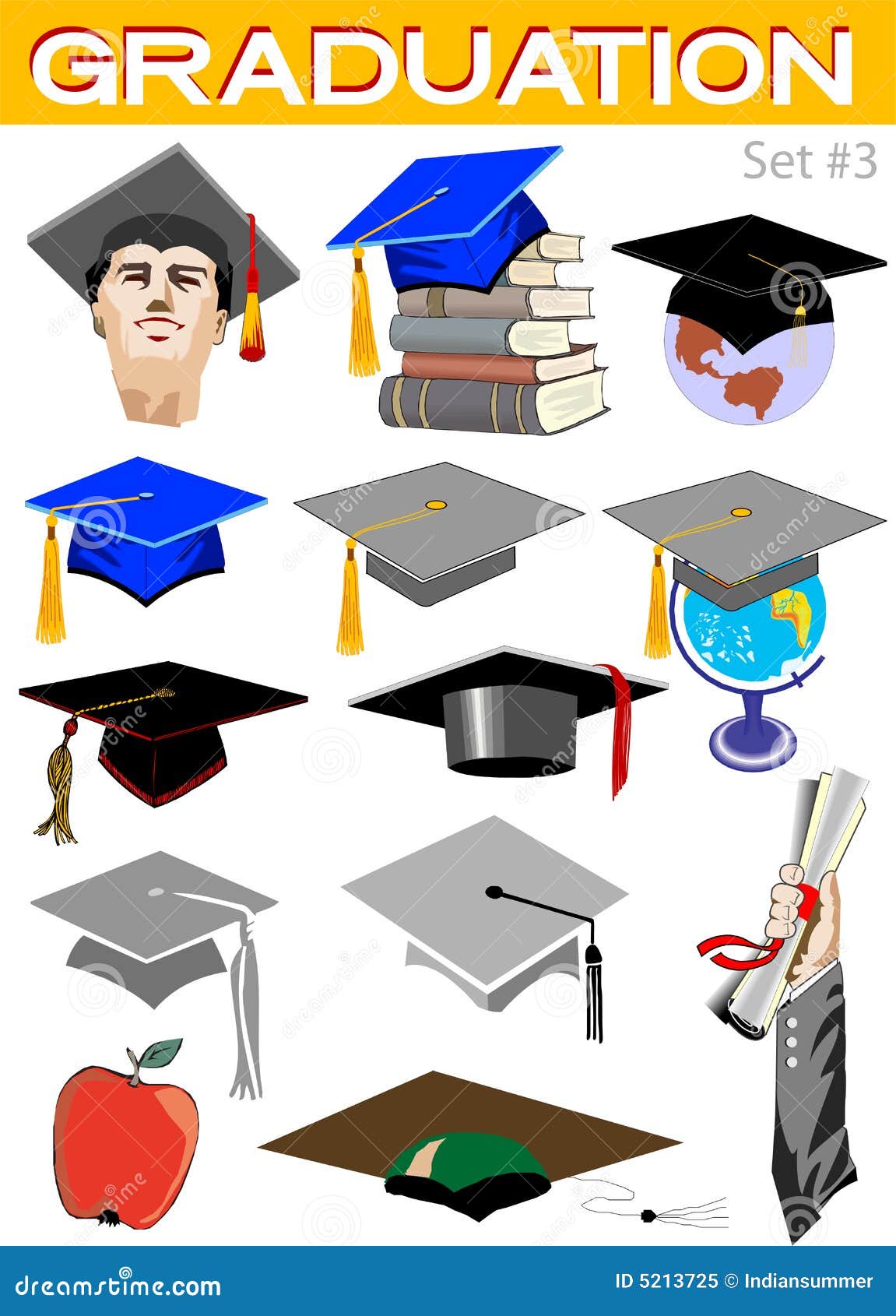 Graduation Related Illustrations Stock Vector - Illustration of degree ...