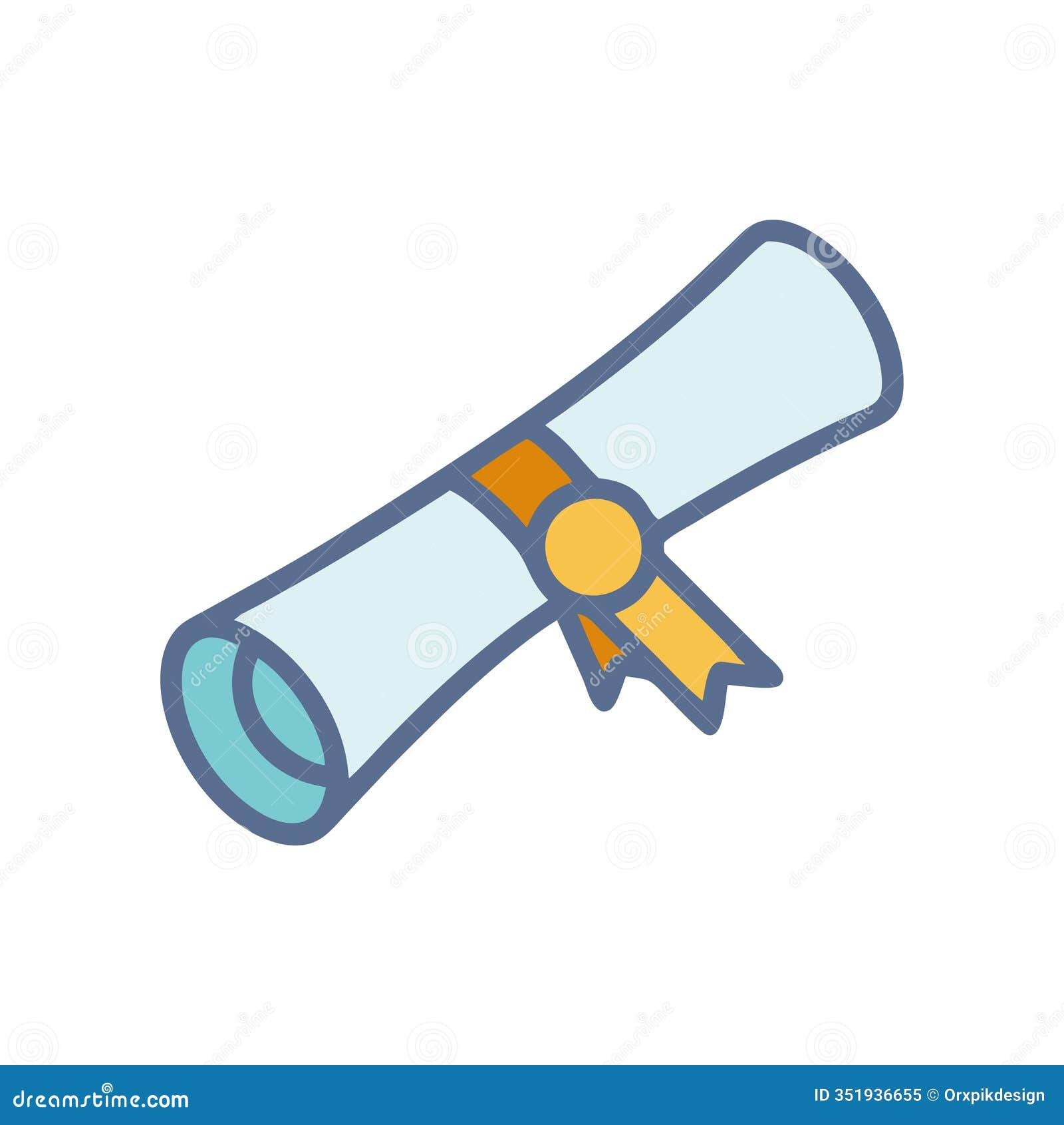 Graduation Scroll Icon stock vector. Illustration of education - 351936655