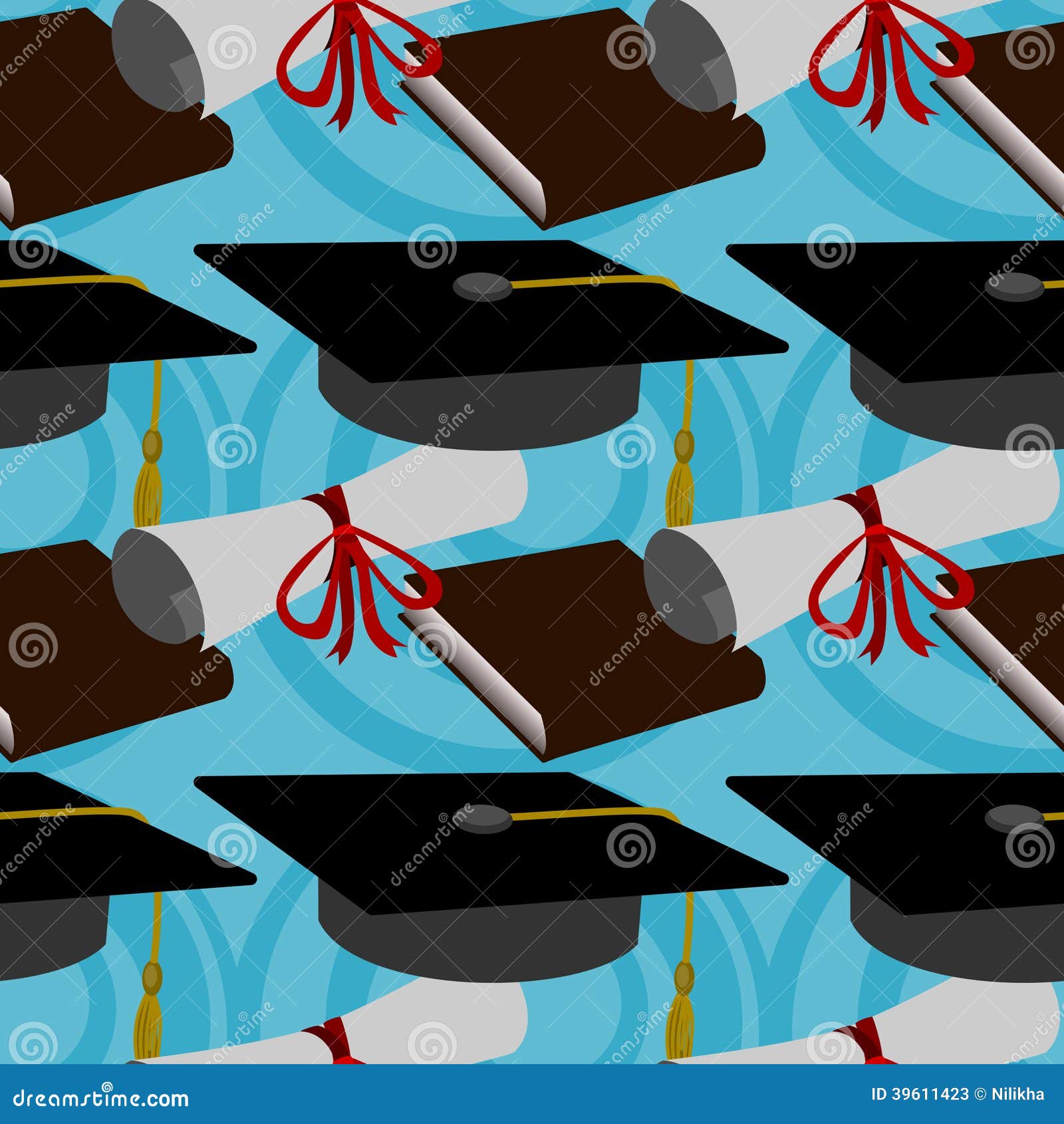 Graduation Seamless Background Design Stock Illustration - Illustration ...