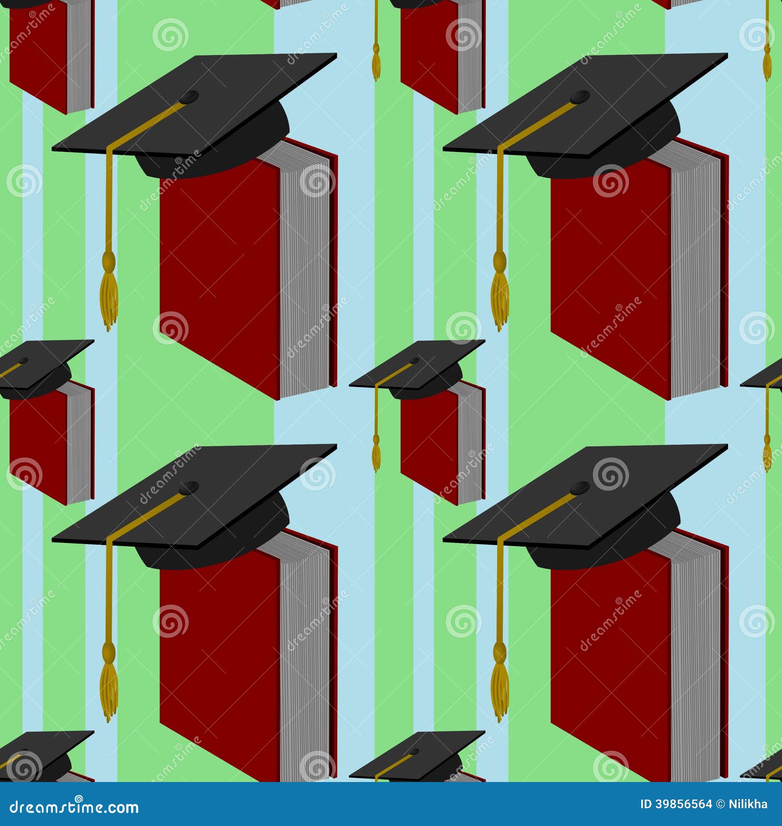 Graduation Seamless Background Design Stock Illustration - Illustration ...