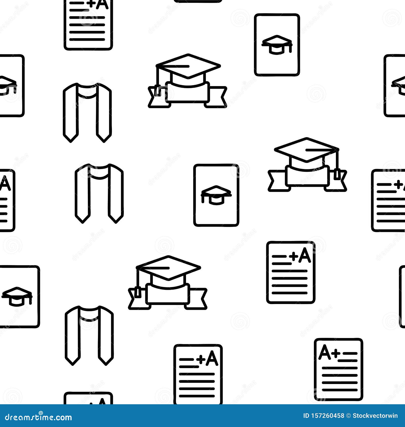 Graduation Seamless Pattern Vector Stock Vector - Illustration of icons ...