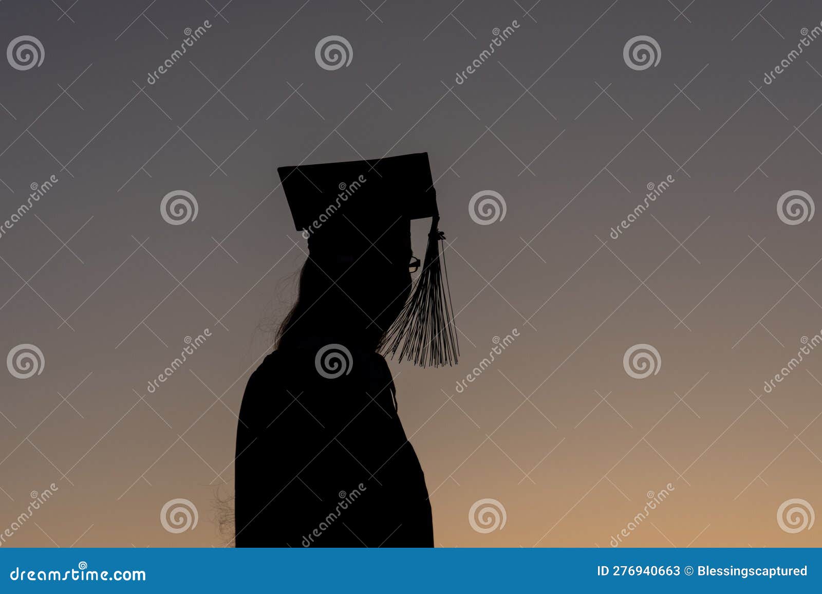 A Graduation Senior Celebrating at Sunset Stock Image - Image of ...