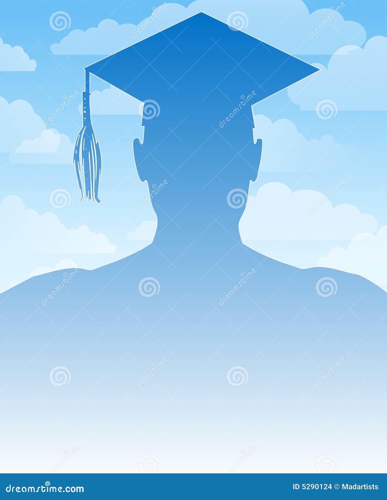 Graduation Silhouette Background Stock Illustration - Illustration of ...