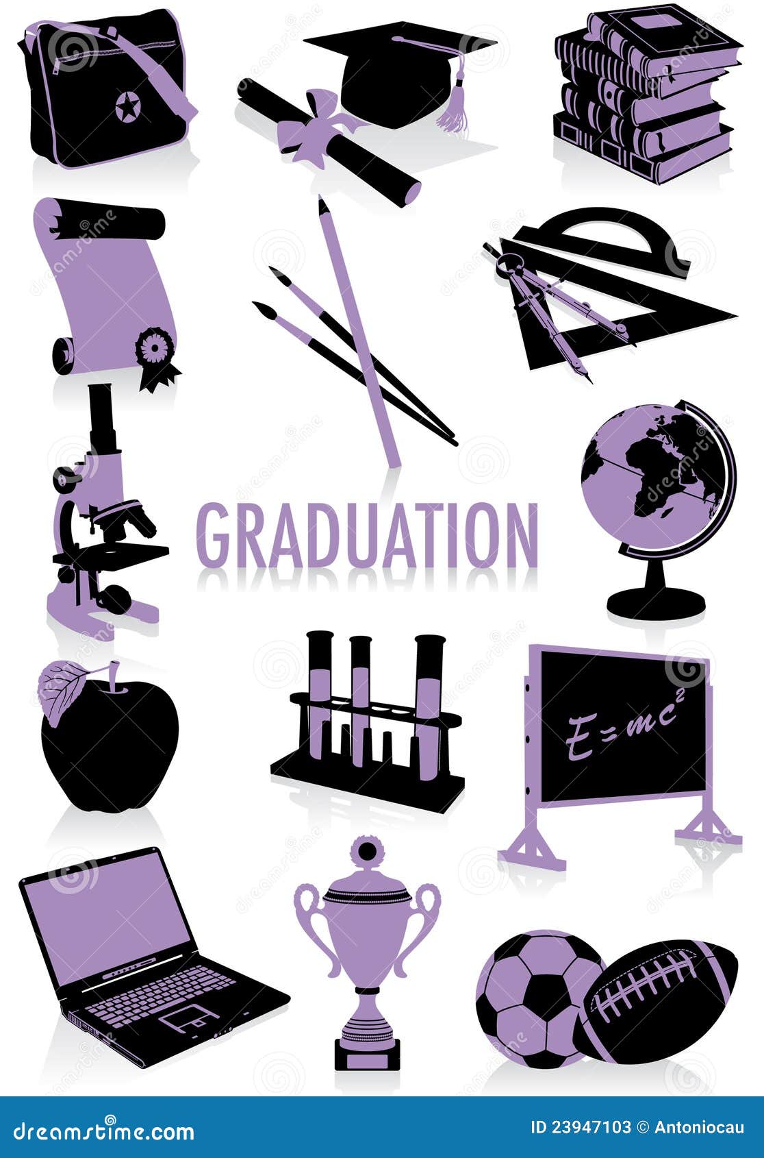 Graduation silhouettes stock illustration. Illustration of microscope ...