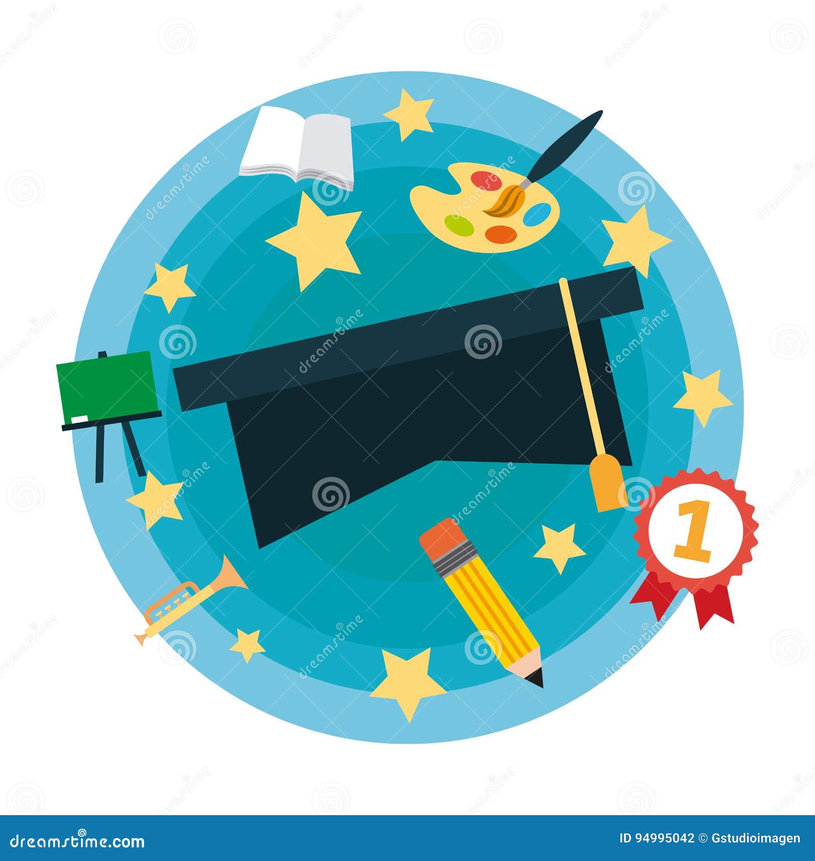 Graduation Stage Celebration Stock Vector - Illustration of celebration ...