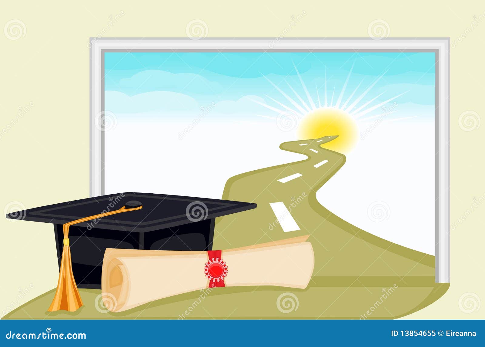 Graduation - Start To Bright Future Stock Vector - Illustration of ...