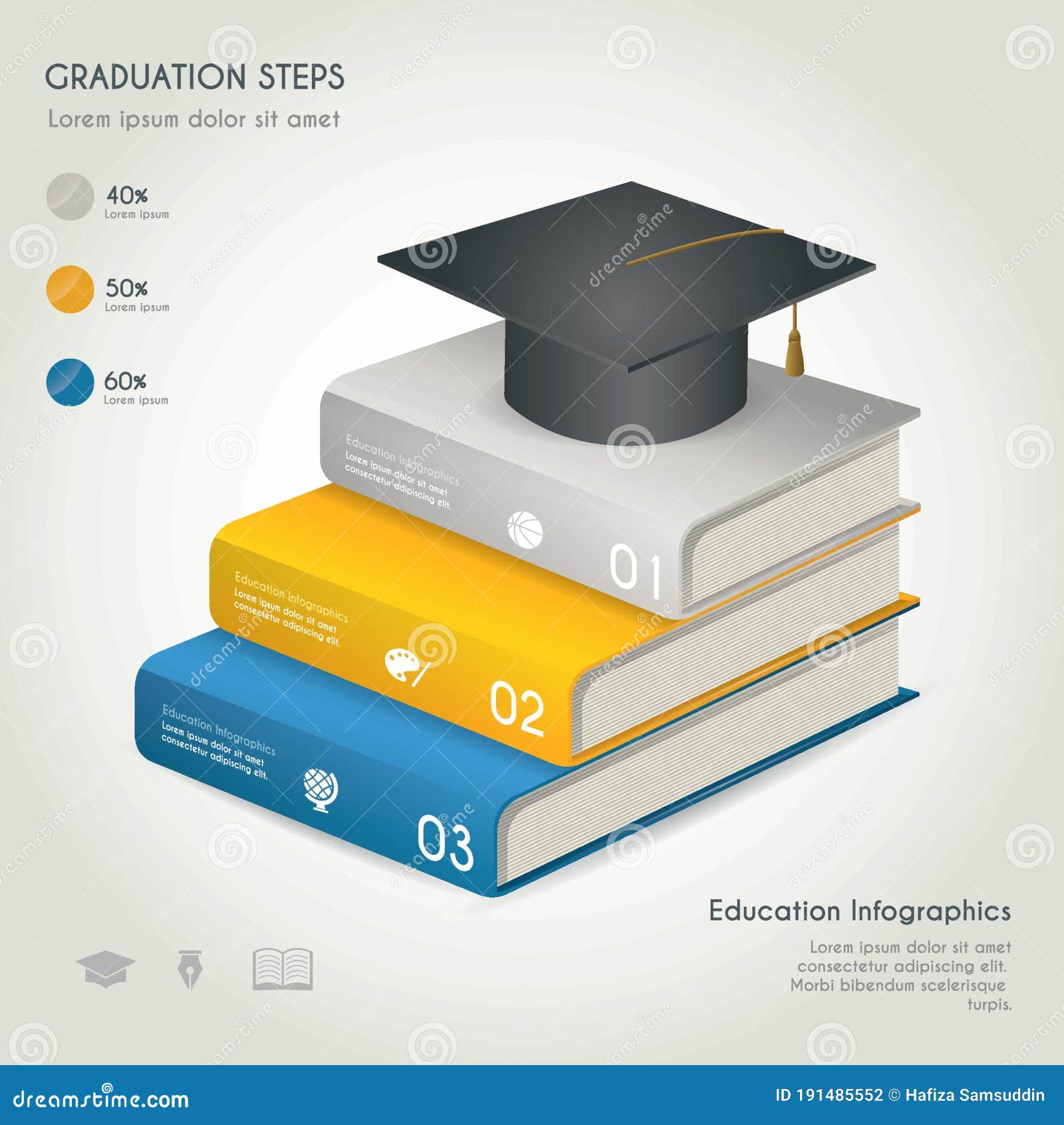 Graduation Steps Concept. Vector Illustration Decorative Design Stock ...