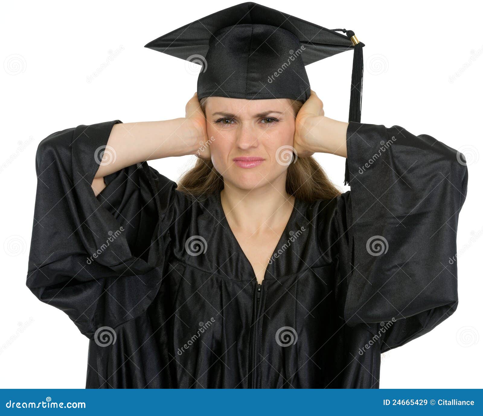 Graduation Student Girl Making Hear No Evil Stock Image - Image of ...