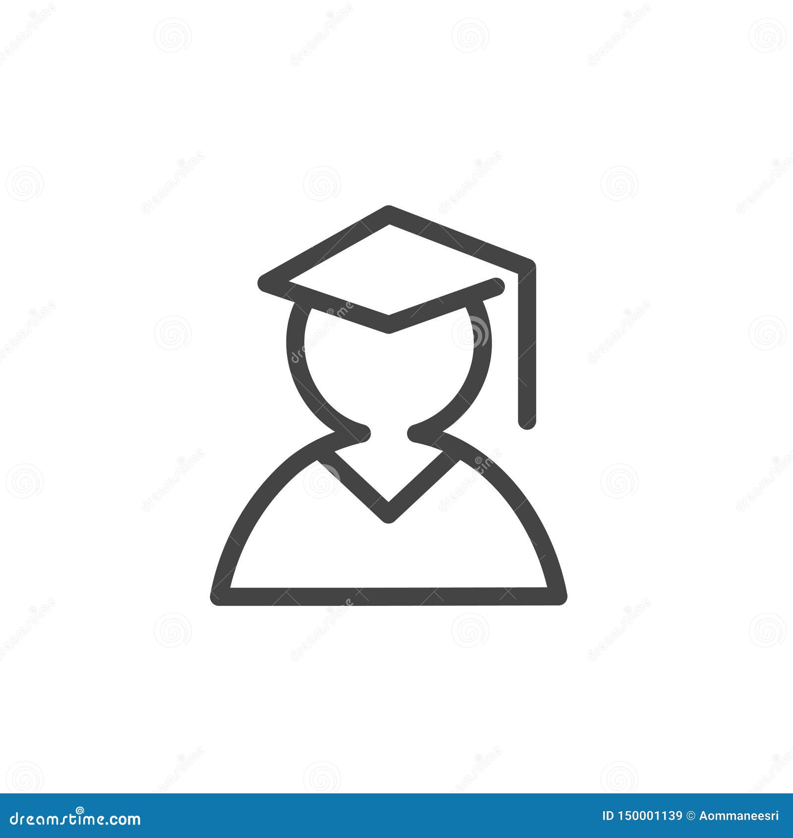 Graduation Student Icon in Trendy Outline Style Isolated on White ...