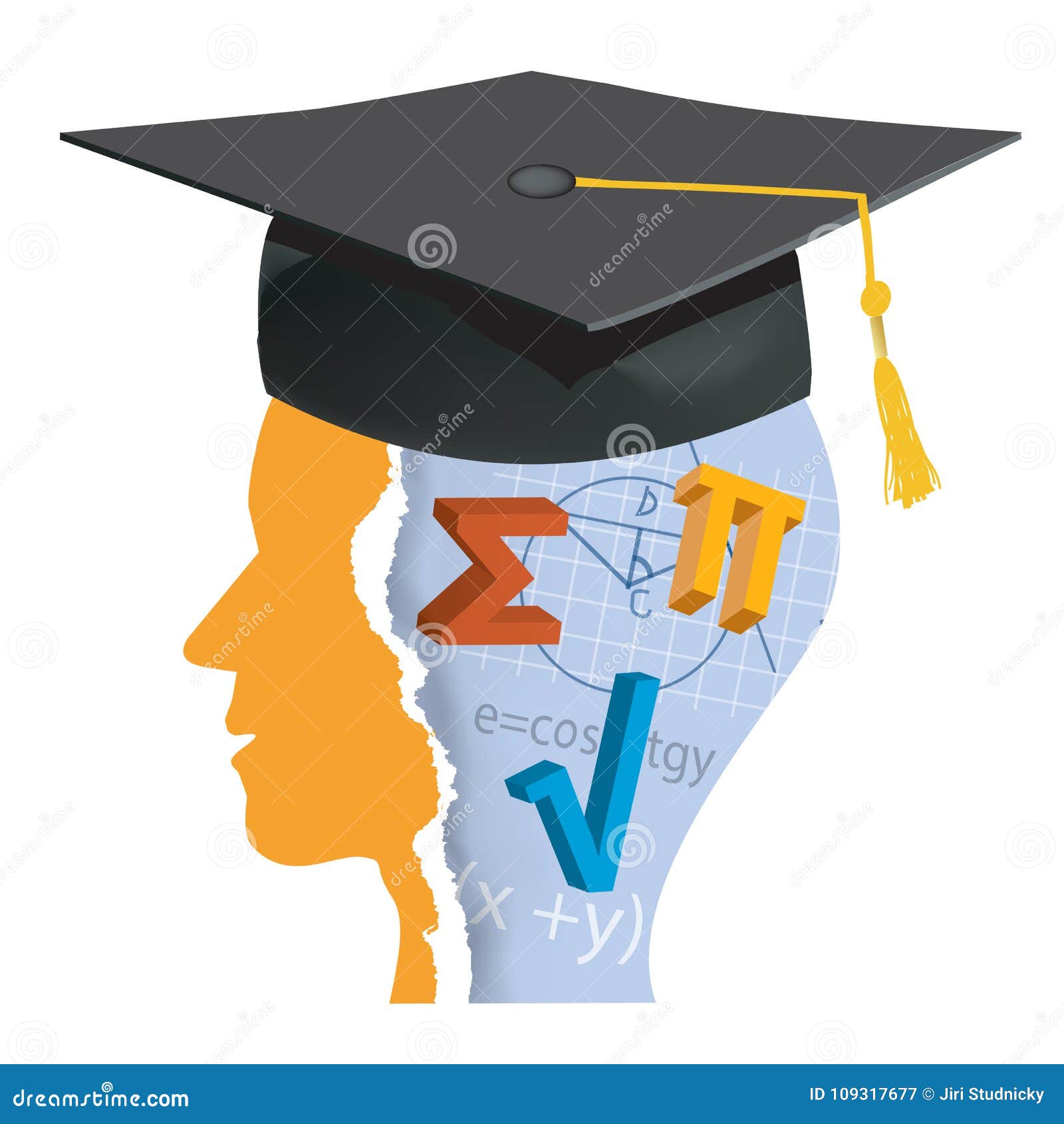 Graduation Student of Math. Stock Vector - Illustration of pupil ...