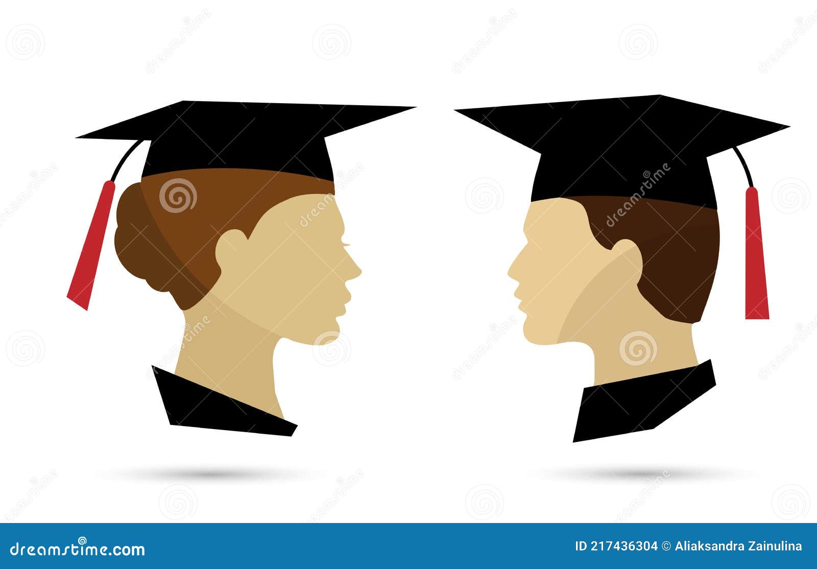 Graduation Student Profile Vector Colorful Illustration Isolated Stock ...