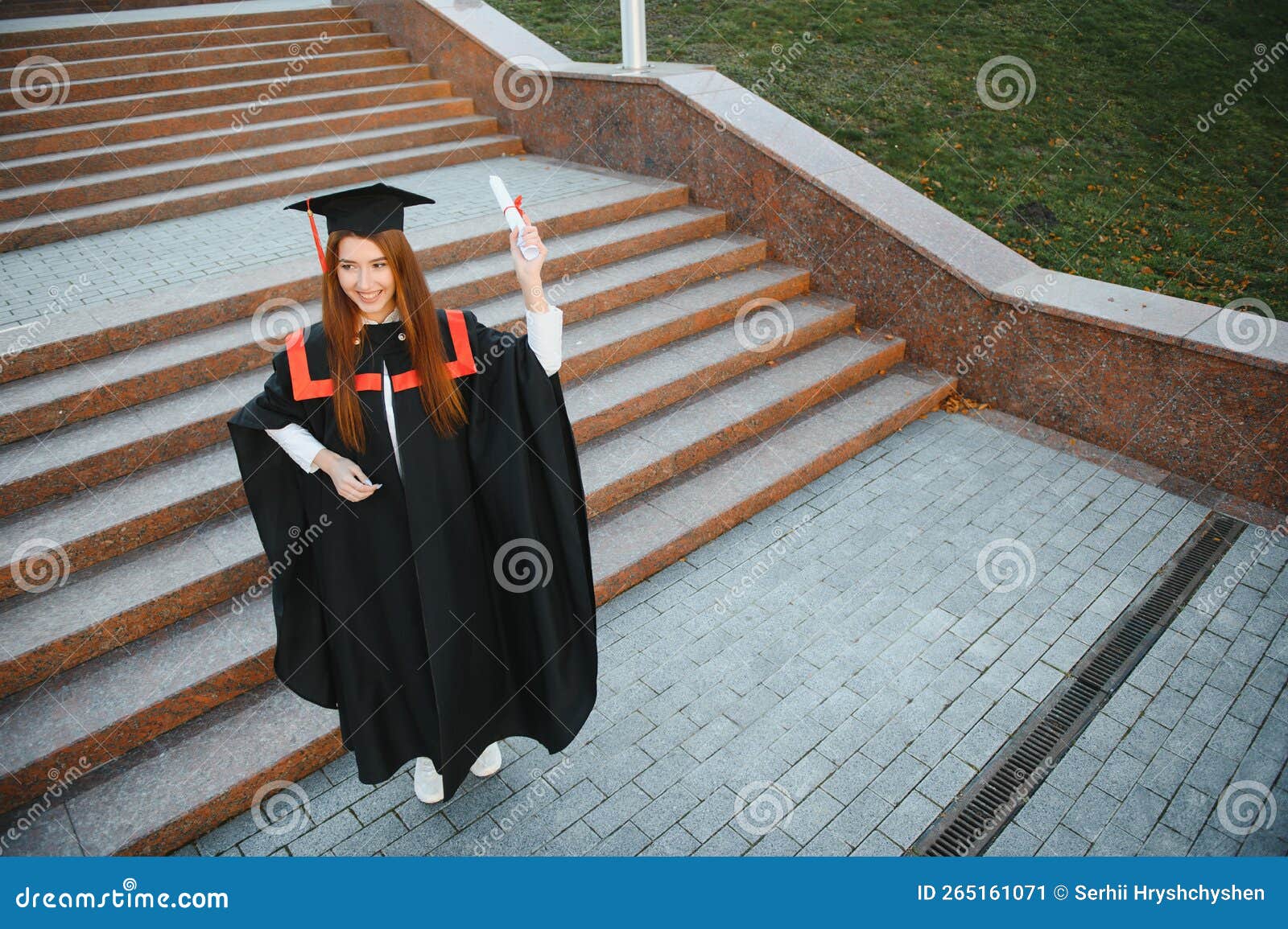 Graduation: Student Standing with Diploma Stock Image - Image of ...