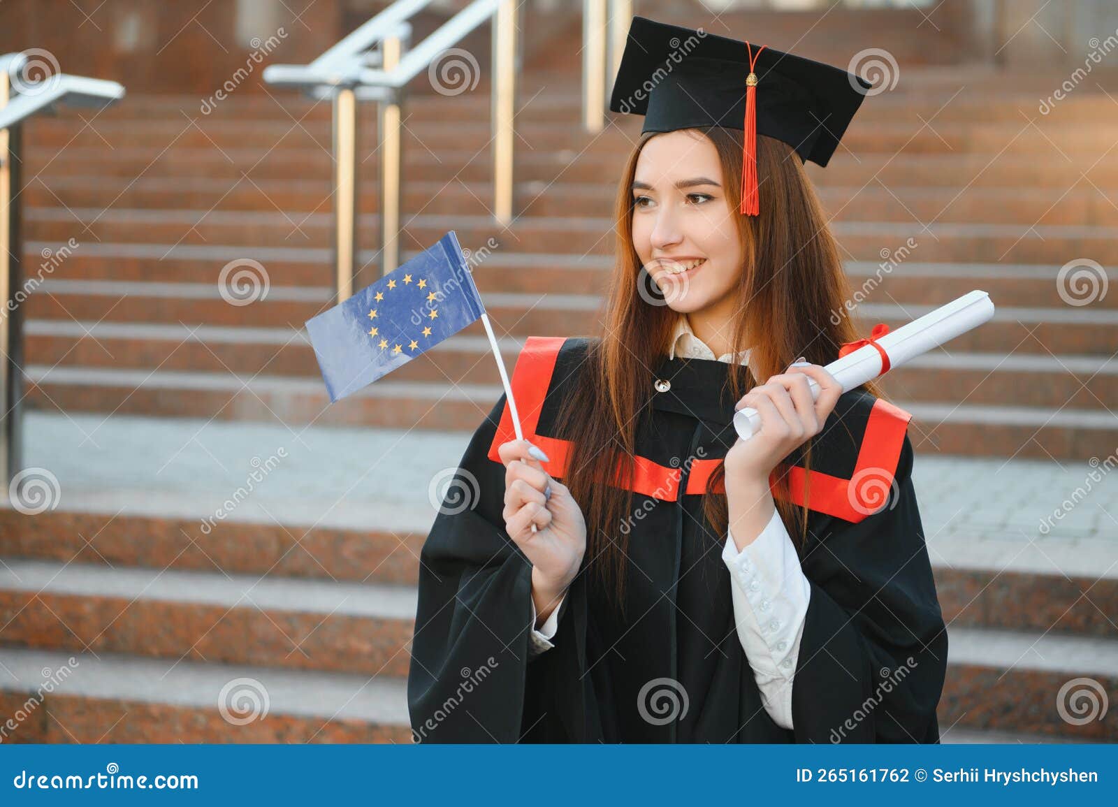Graduation: Student Standing with Diploma Stock Photo - Image of hand ...