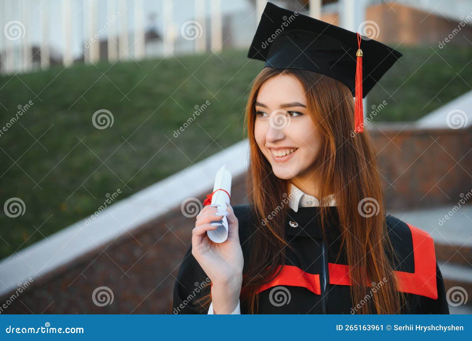 Graduation: Student Standing with Diploma Stock Image - Image of ...