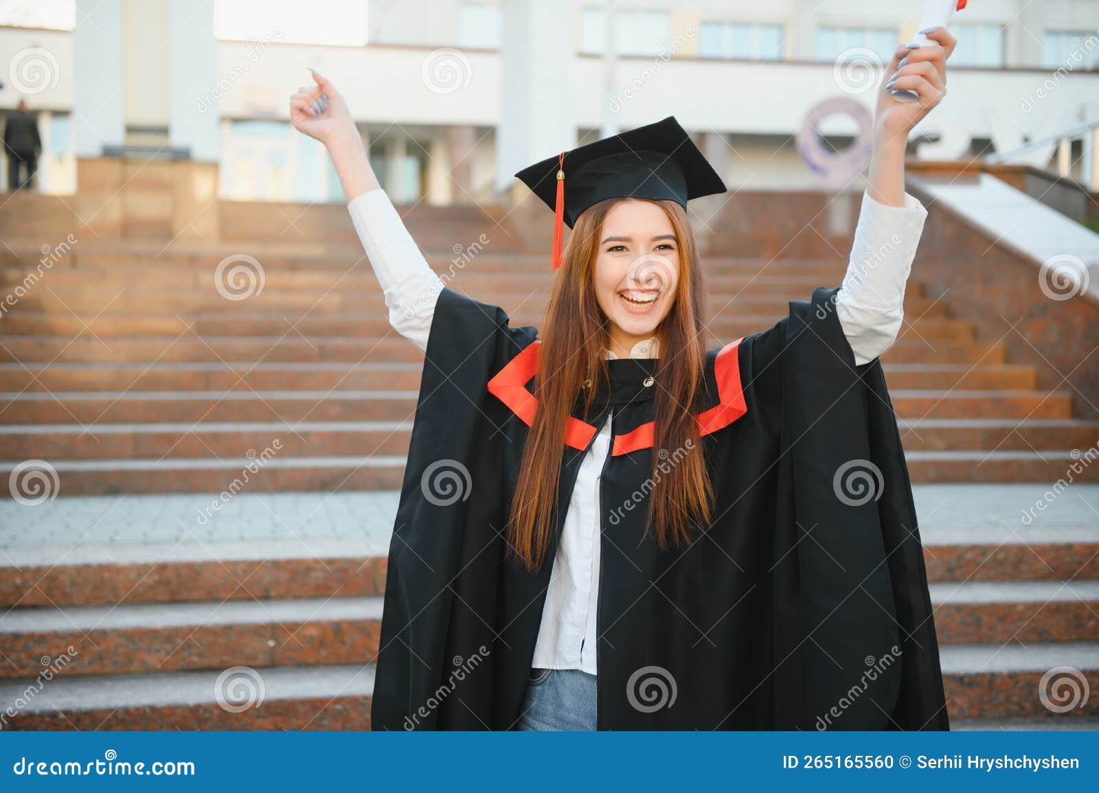 Graduation: Student Standing with Diploma Stock Photo - Image of ...