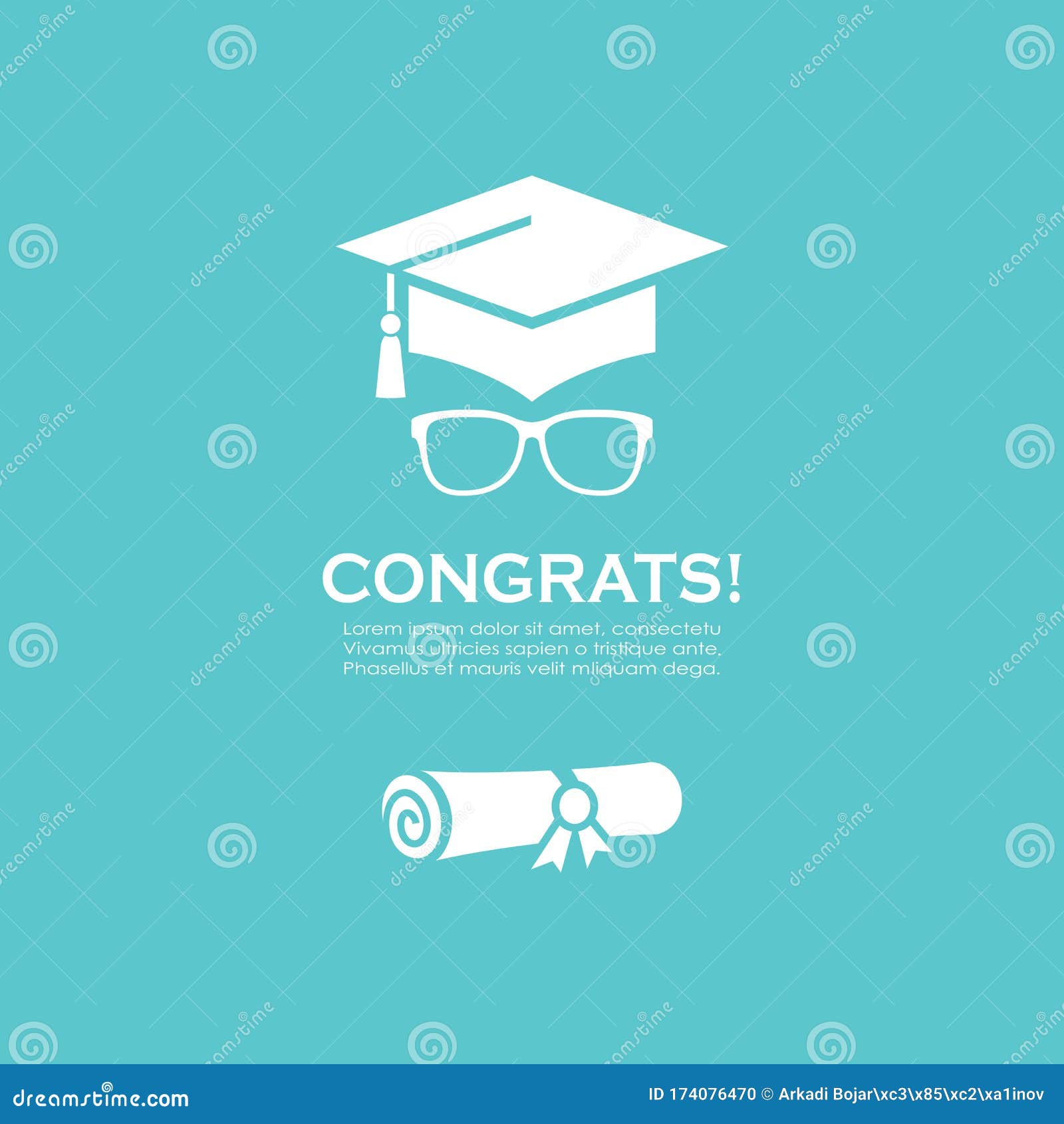 Graduation Symbol for Invitation Card Stock Vector - Illustration of ...
