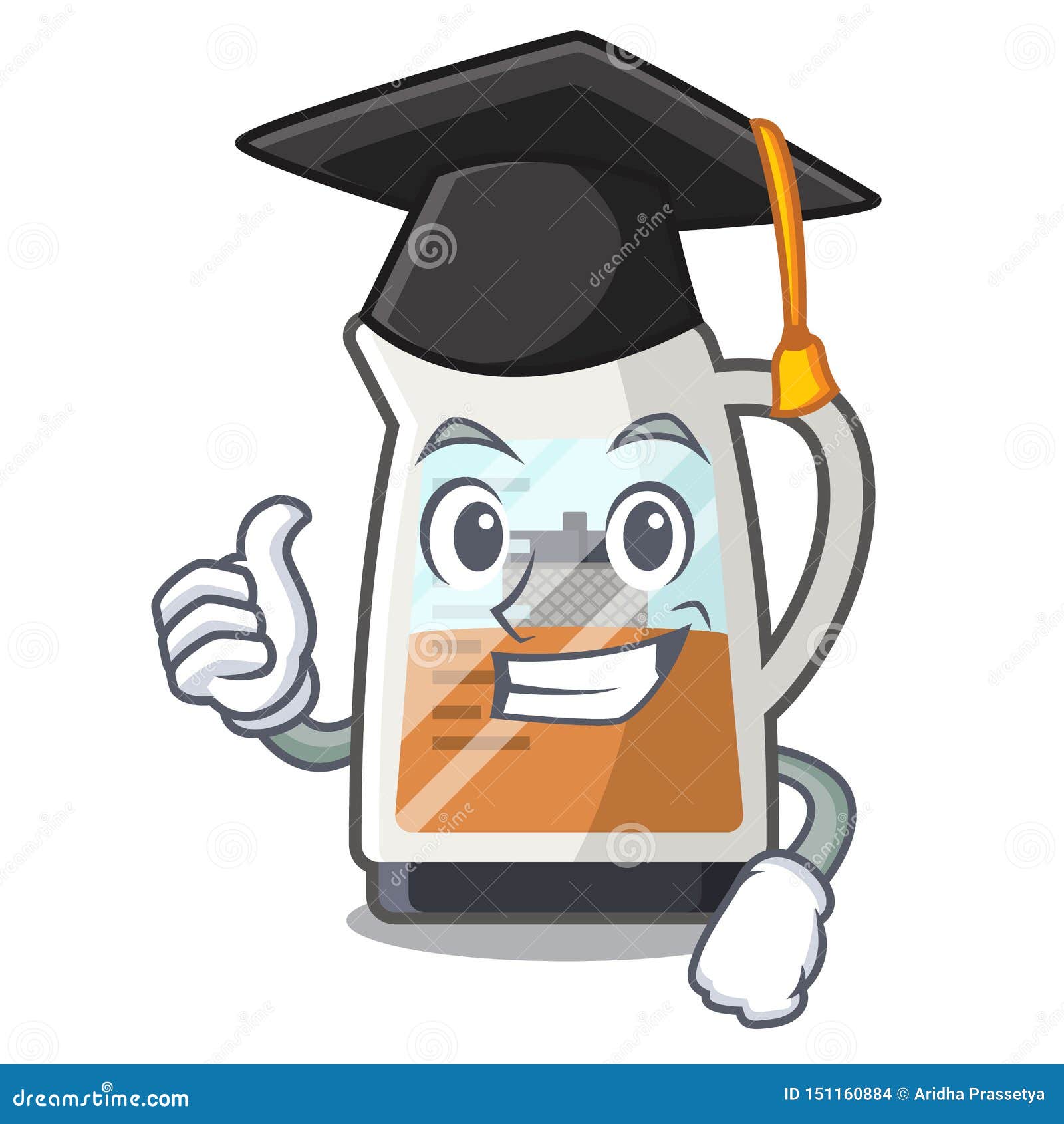 Graduation Tea Maker in the Cartoon Shape Stock Vector - Illustration ...