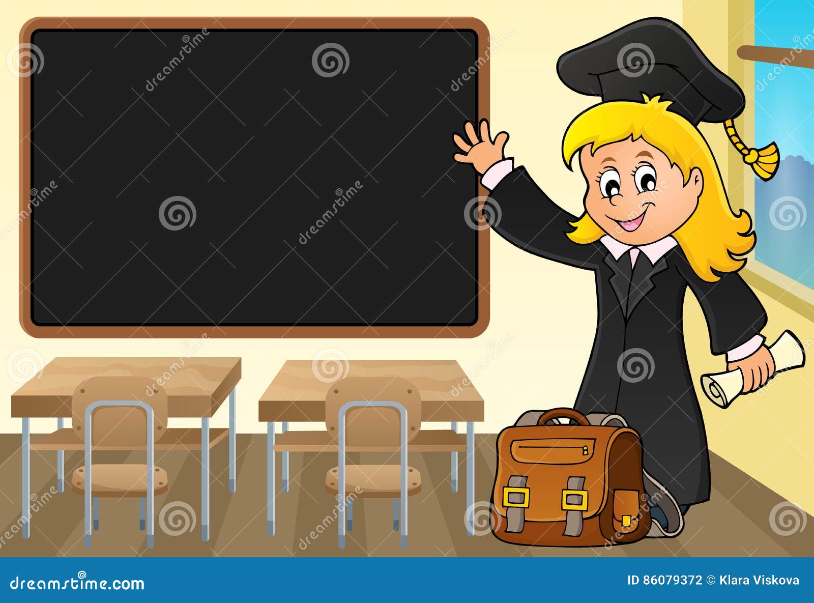 Graduation theme image 7 stock vector. Illustration of schoolbag - 86079372