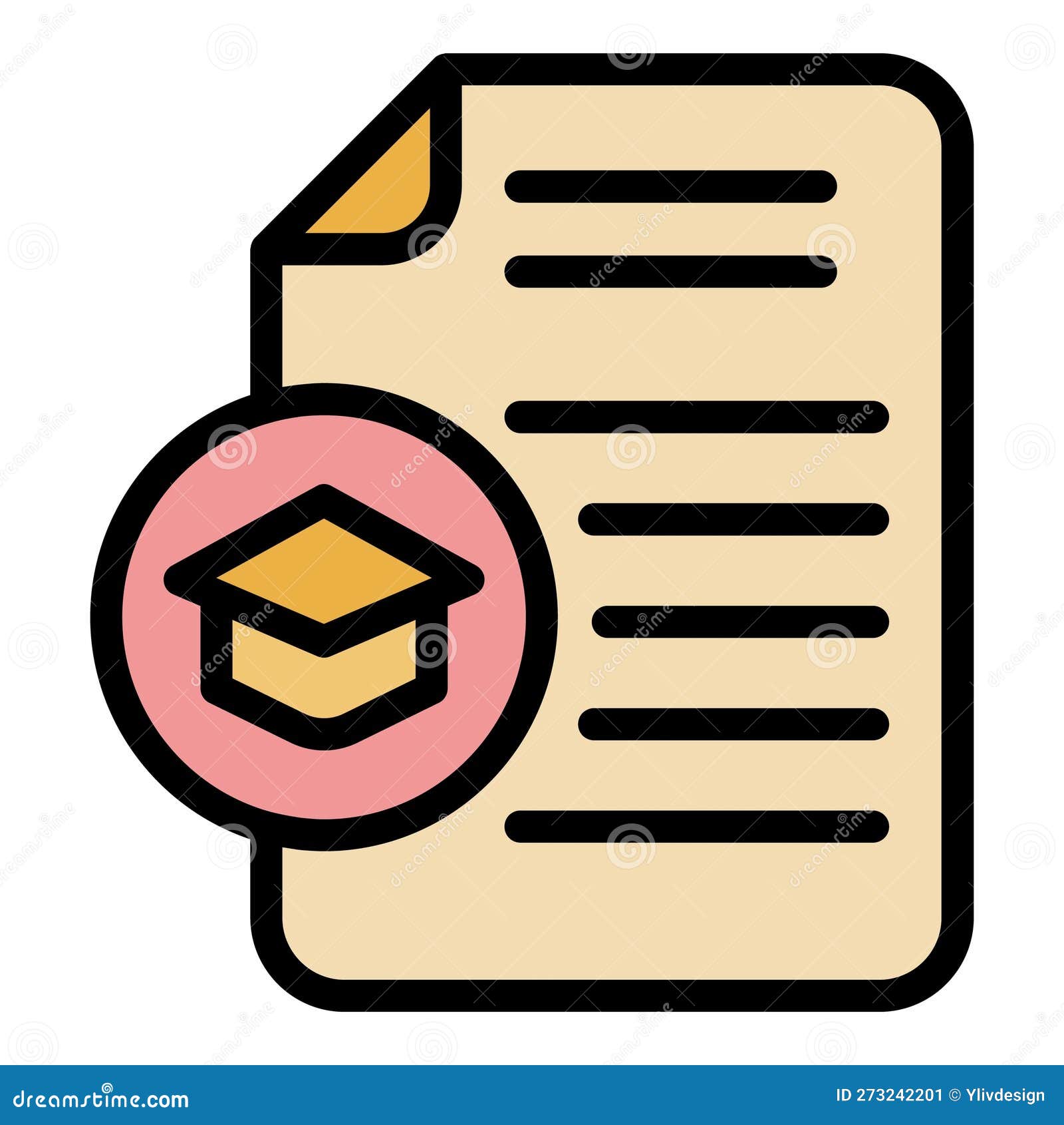 Graduation Thesis Icon Vector Flat Stock Vector - Illustration of ...