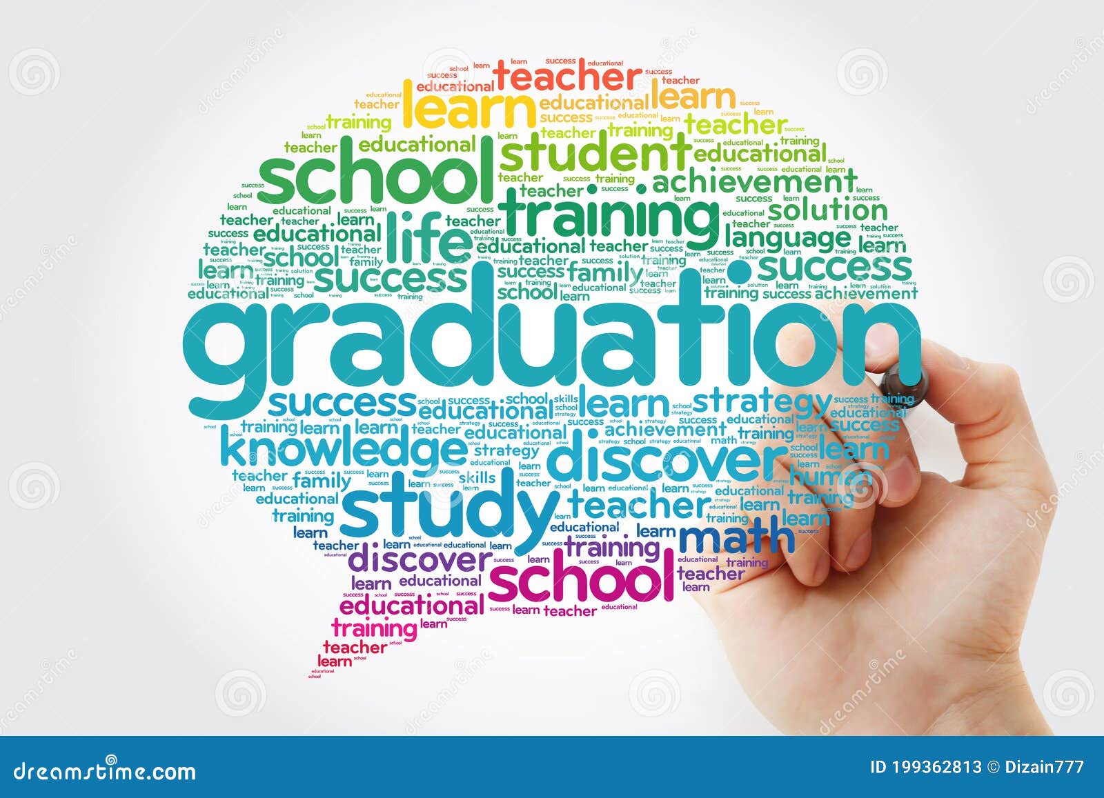 GRADUATION Think Bubble Word Cloud Stock Image - Image of business ...