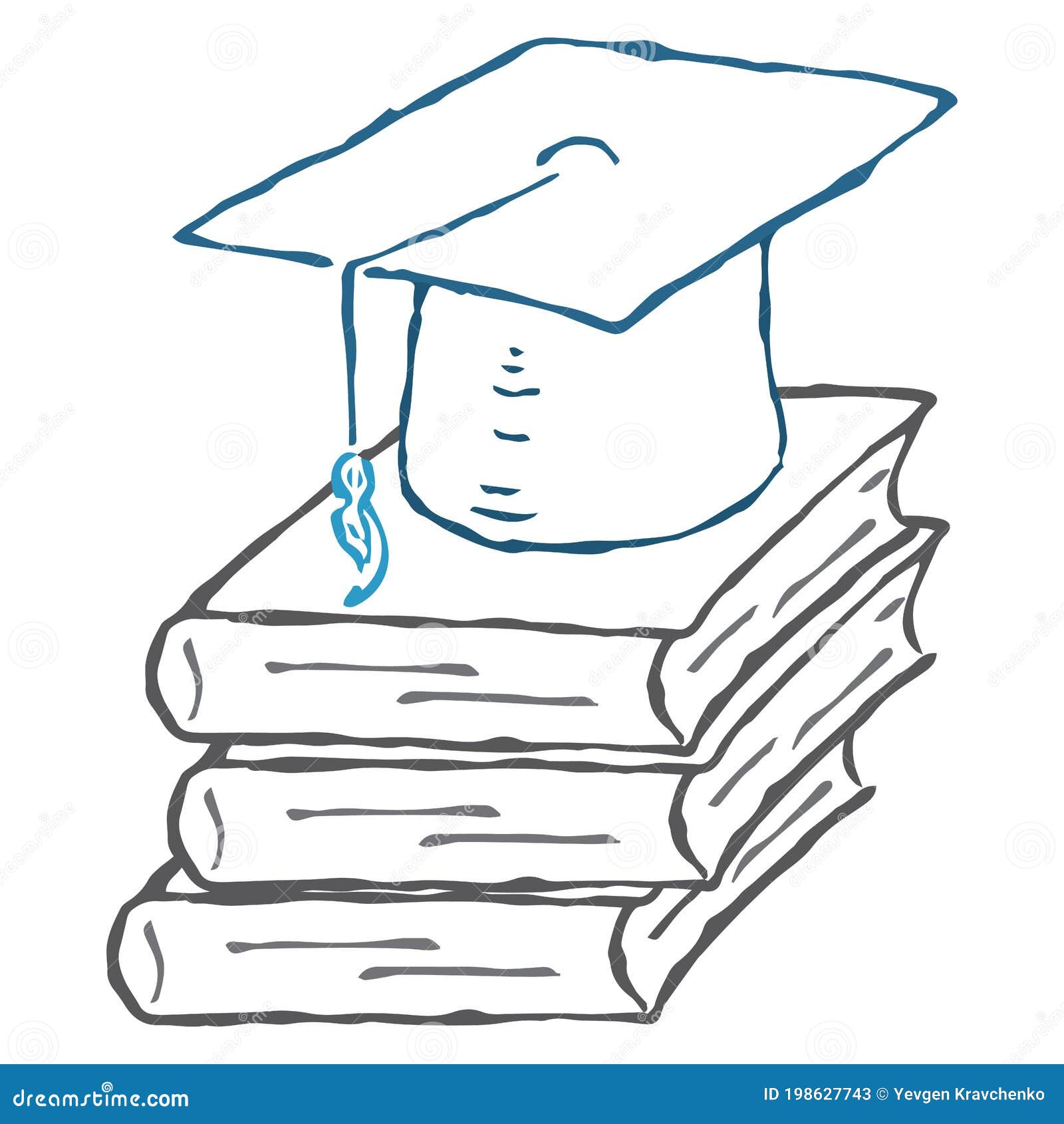 Square Academic Hat with a Tassel on a Stack of Books. Graduation ...