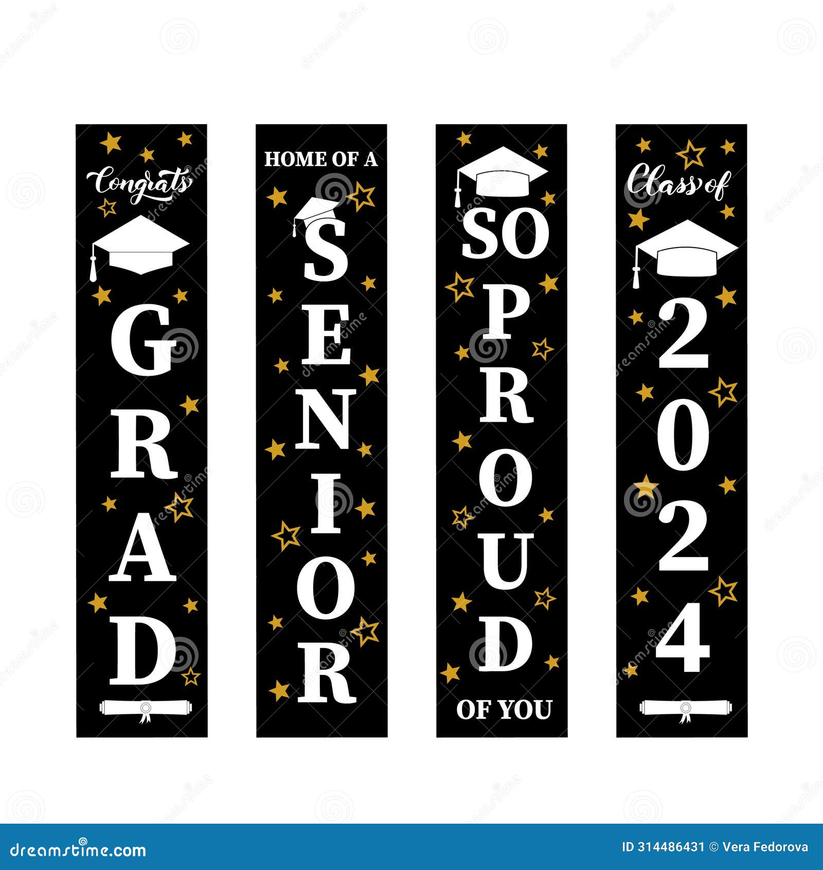 Graduation Vertical Signs. Graduates Class of 2024. Grad Party ...