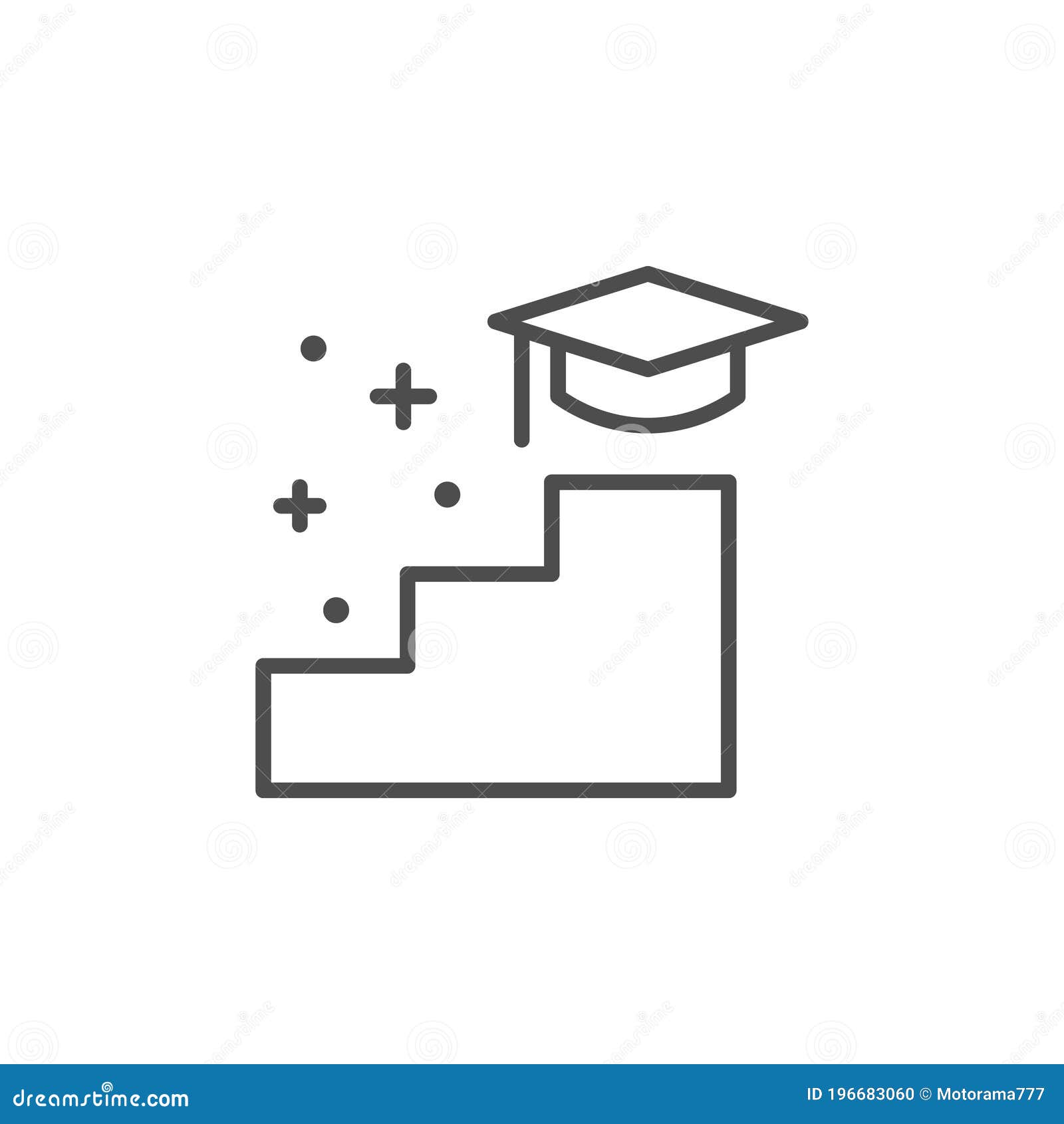 Graduation Way Line Outline Icon Stock Vector - Illustration of student ...