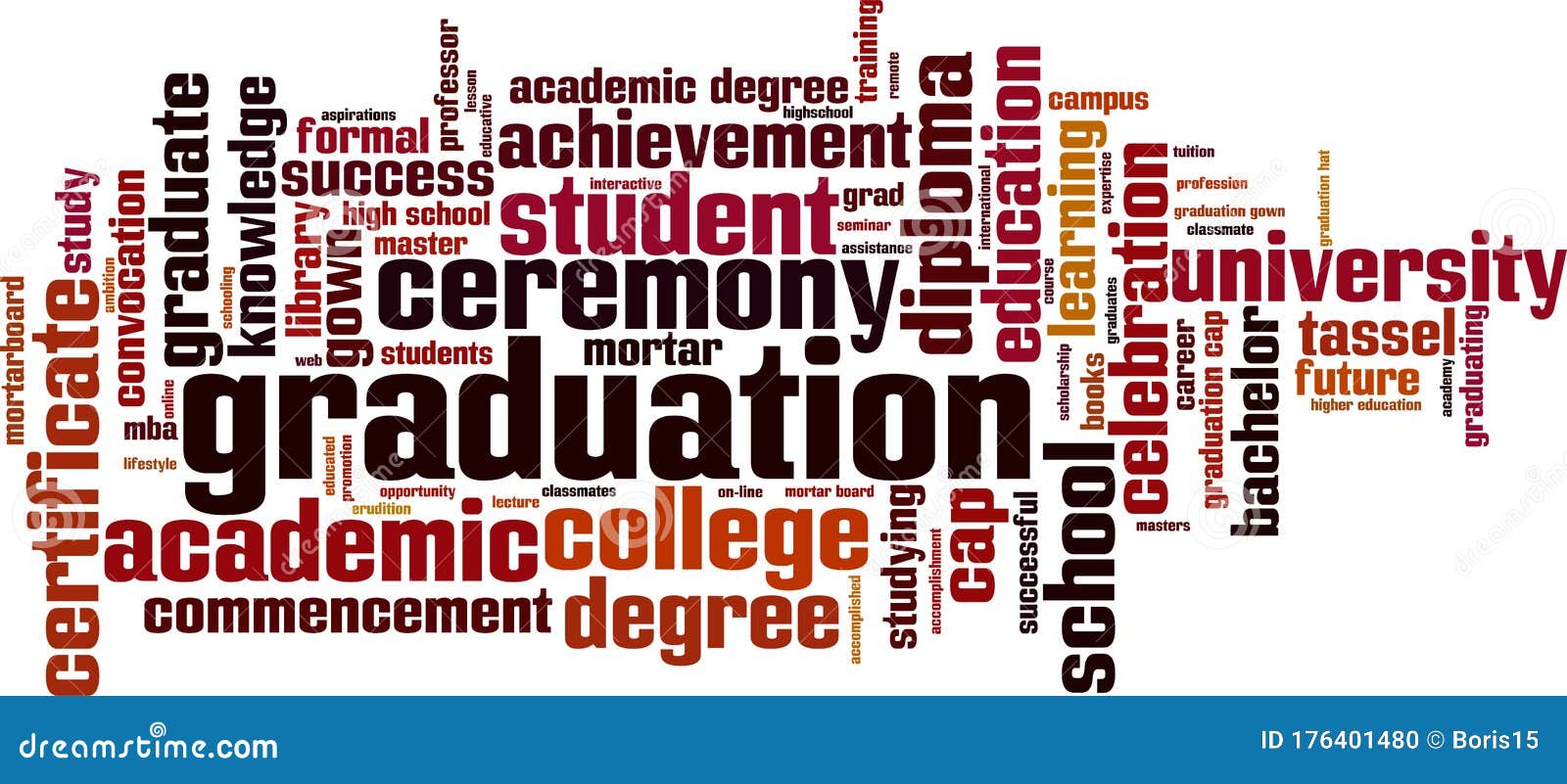 Graduation word cloud stock vector. Illustration of international ...