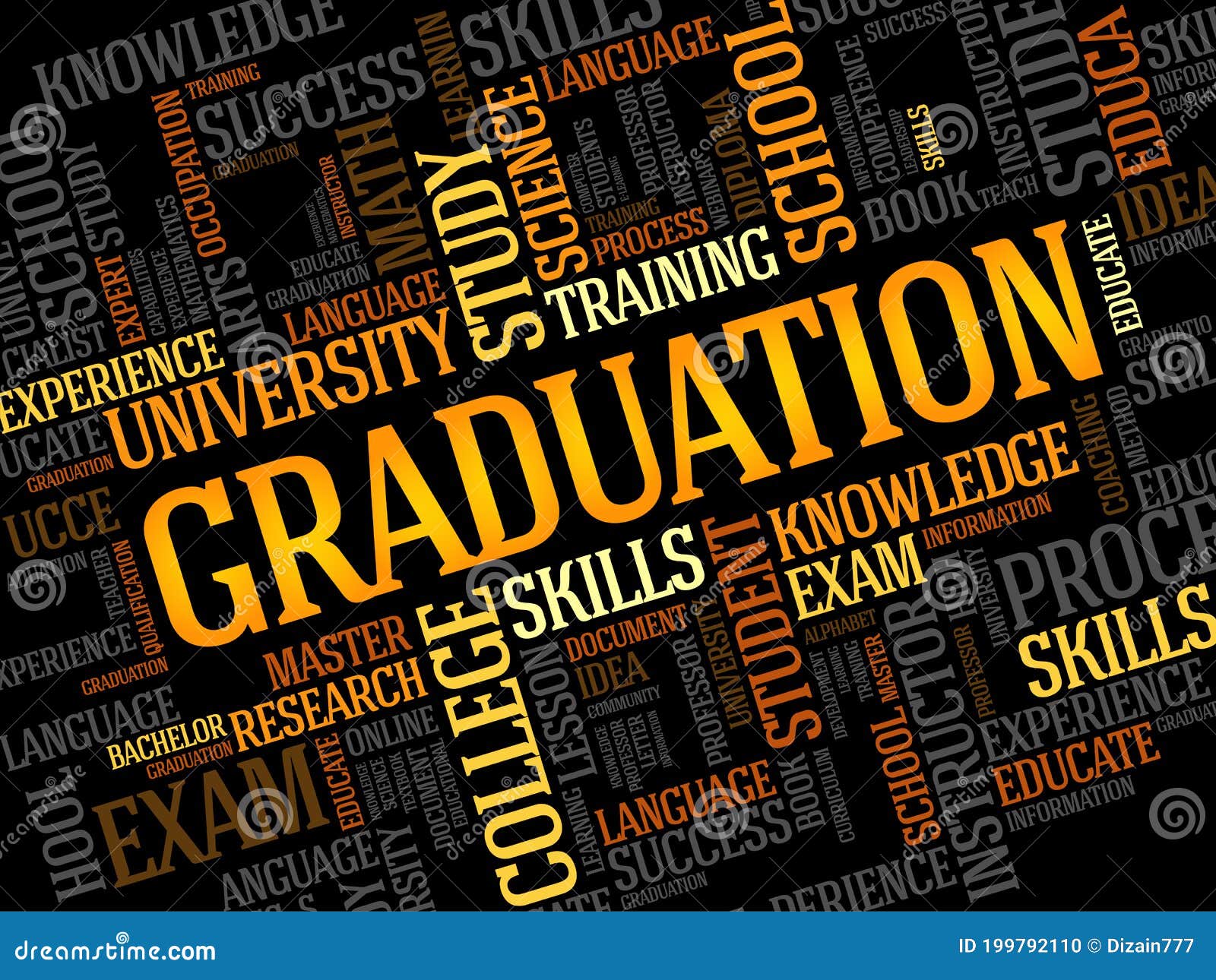 GRADUATION word cloud stock illustration. Illustration of academic ...