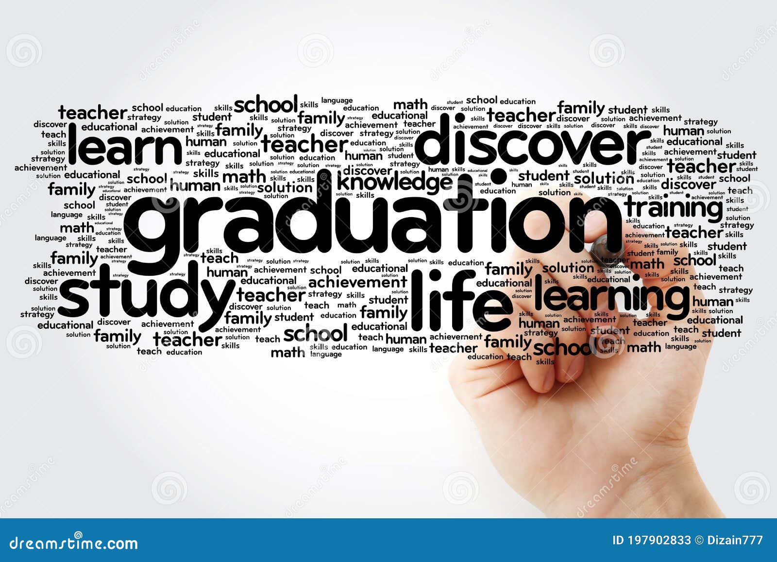 Graduation Word With Graduate Cap, Black And Gold Color, Glitter Dots ...