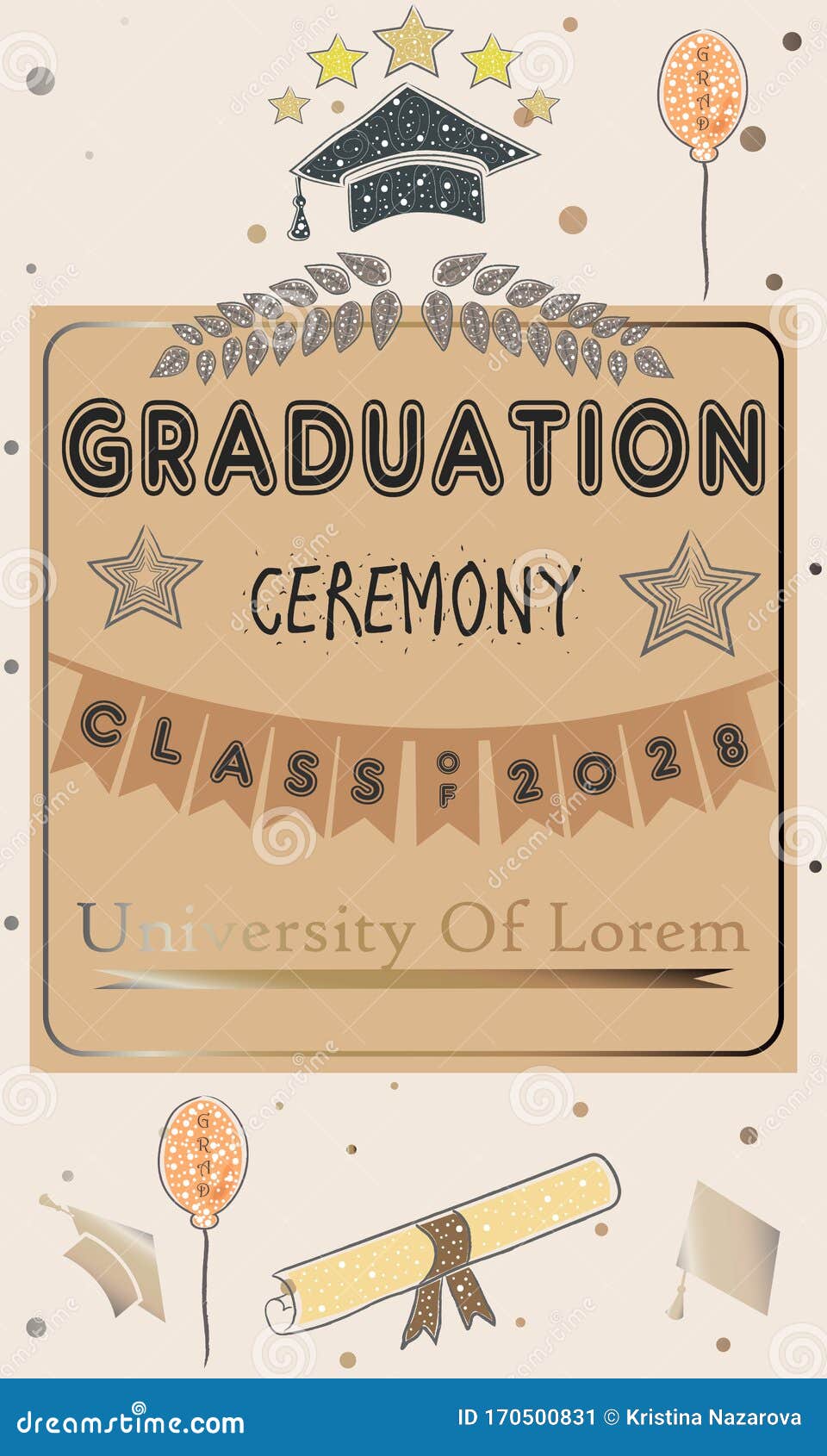 Graduation of Year 2018. Vector Illustration Stock Illustration ...