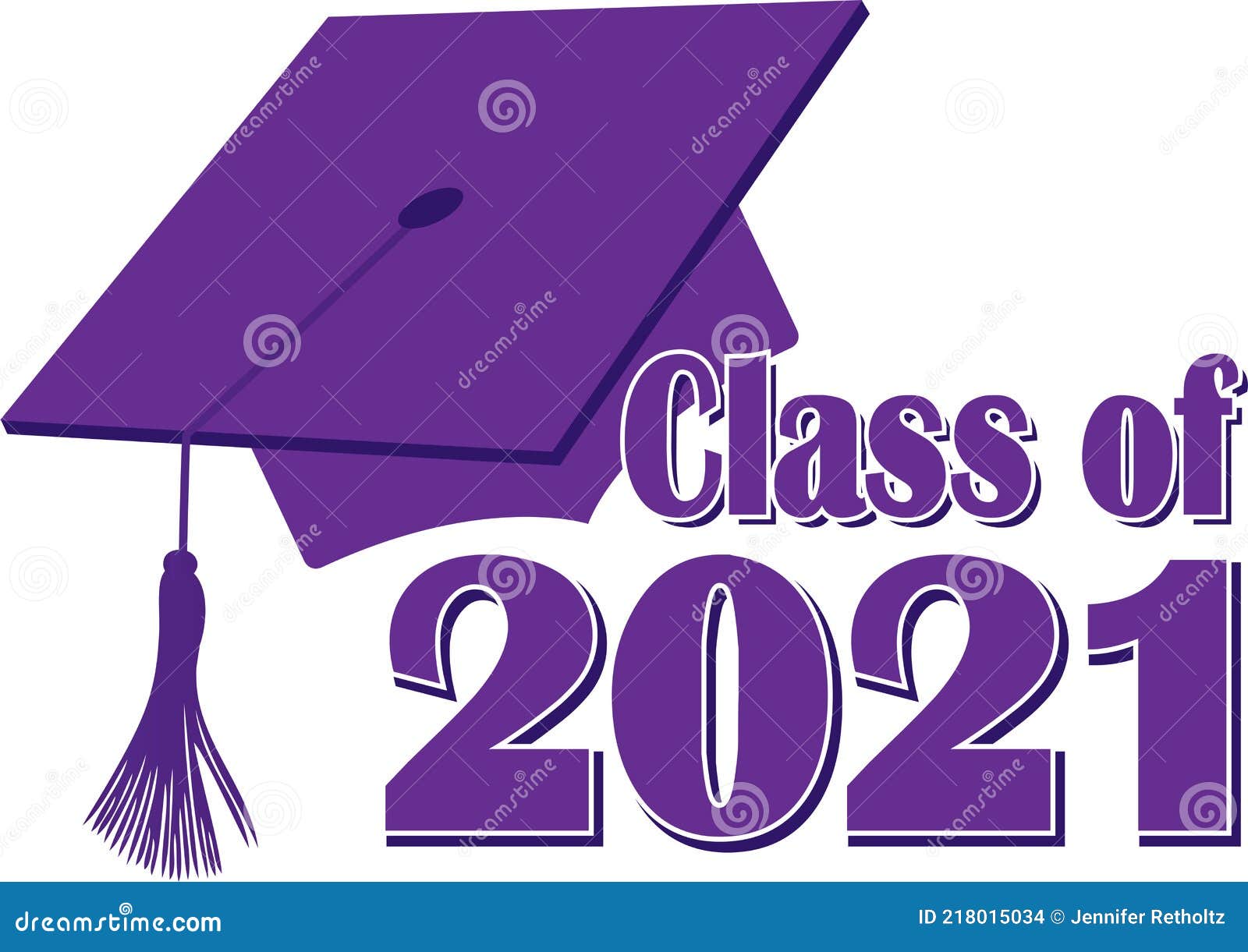 Purple Class of 2021 Graduation Cap Stock Vector - Illustration of ...