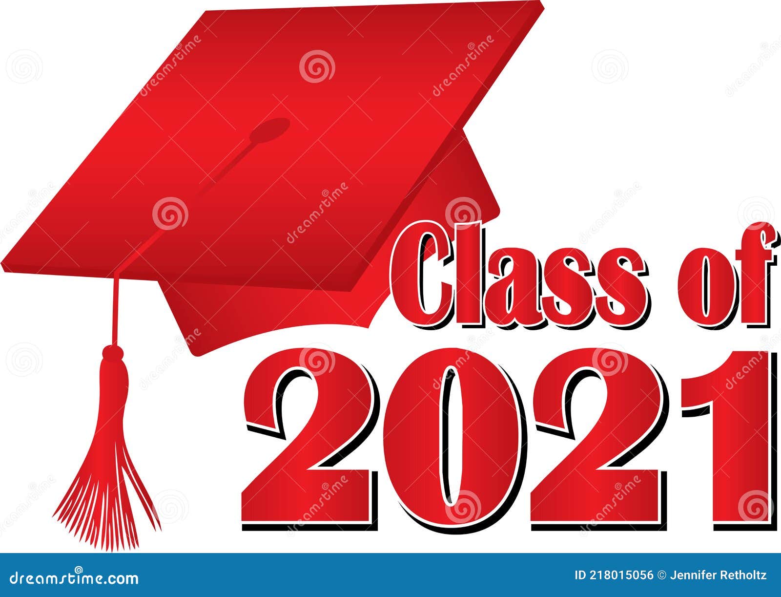 Red Class of 2021 Graduation Cap Stock Vector - Illustration of ...