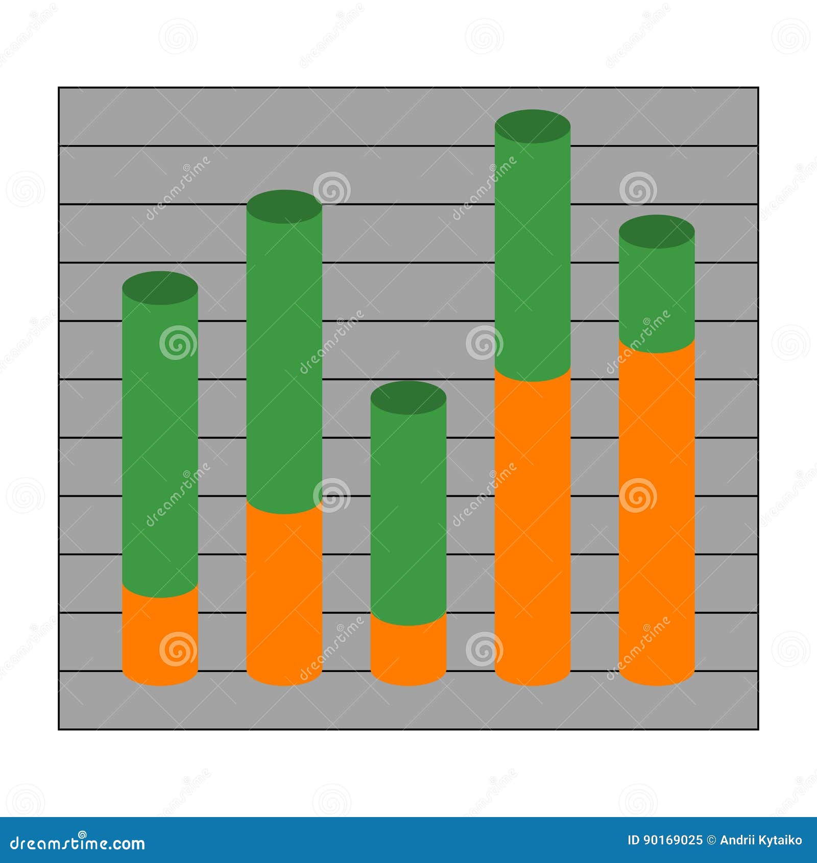 Graf Med Cylindriska Kolonner Vektor Illustrationer - Illustration av ...