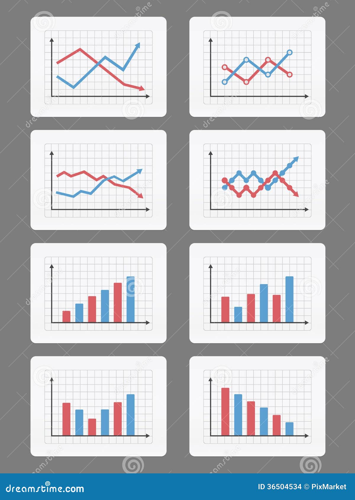 Grafer och diagram vektor illustrationer. Illustration av begrepp ...