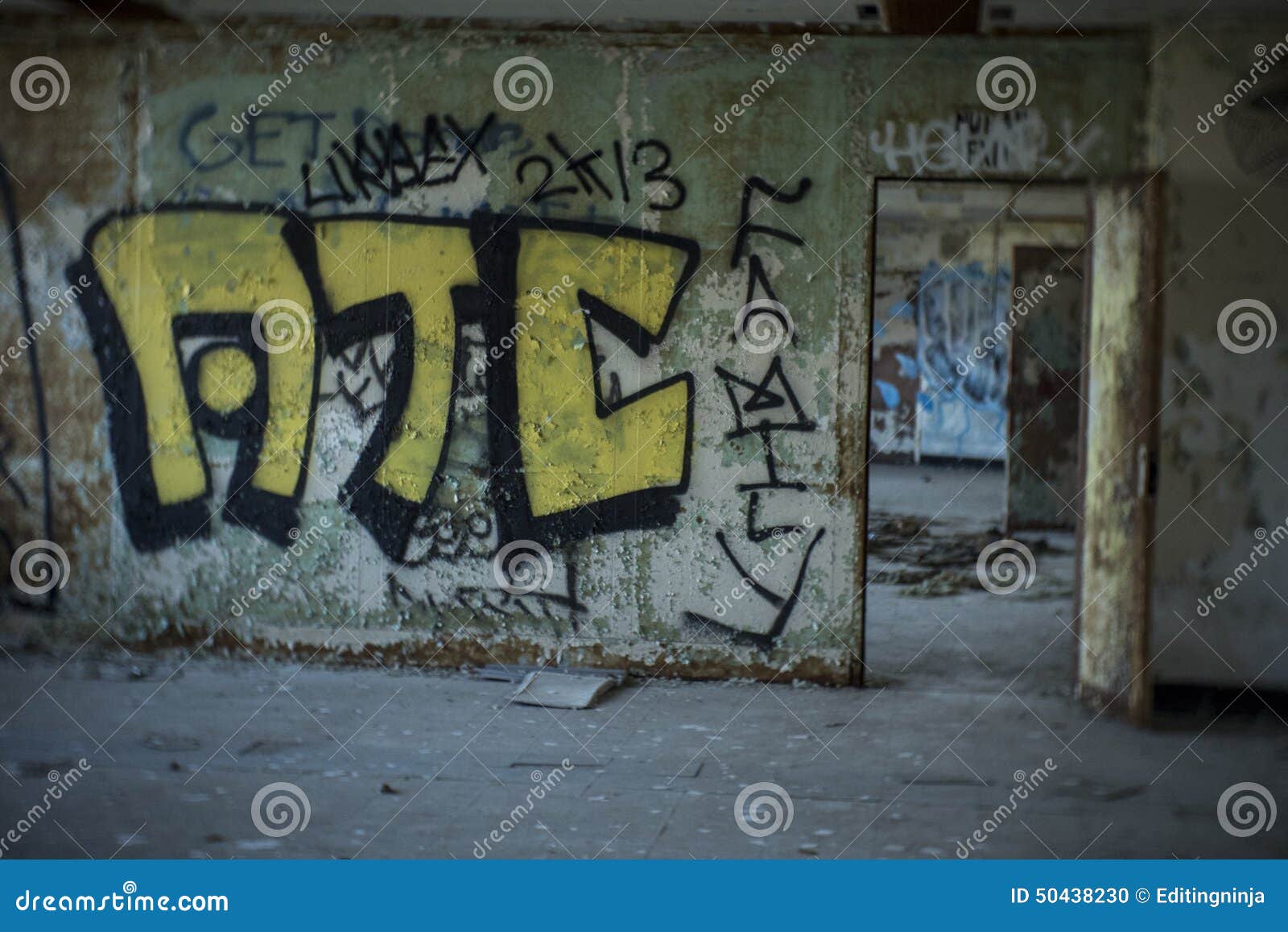Graffiti in Abandoned Building Stock Photo - Image of urban, shot: 50438230