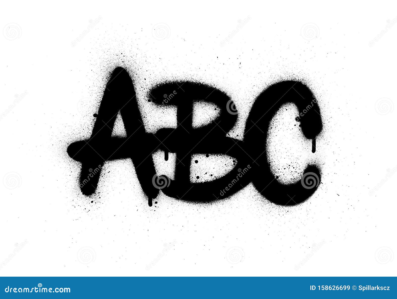 Graffiti Abc Text Sprayed in Black Over White Stock Vector ...