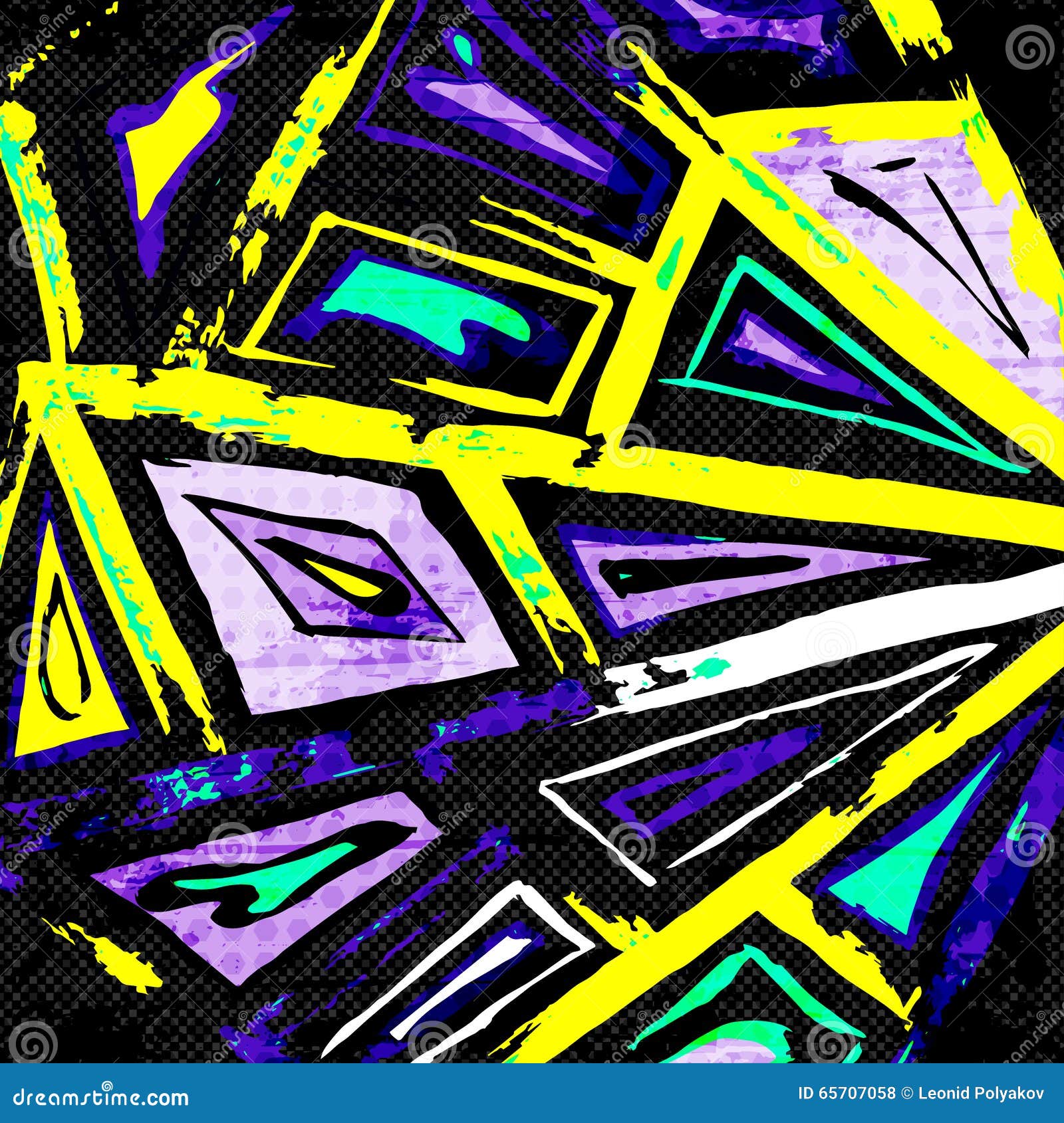 Graffiti Abstract Purple Blue Spiked Shape Pattern On White Cartoon ...